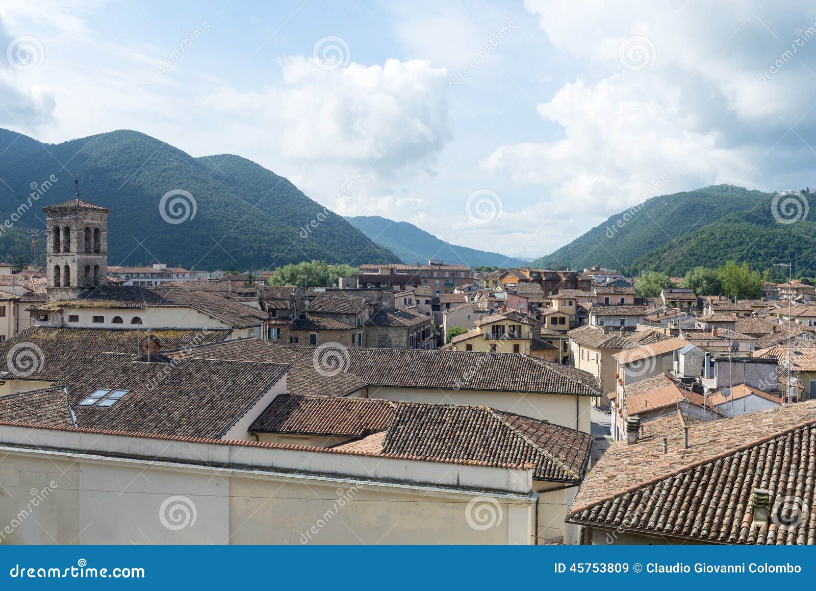 Rieti (Italy) stock image. Image of belfry, valley, building - 45753809