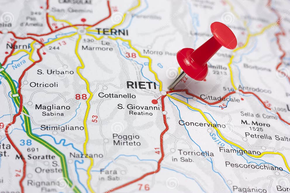 Rieti Italy on a Map stock photo. Image of tourist, european - 83422290