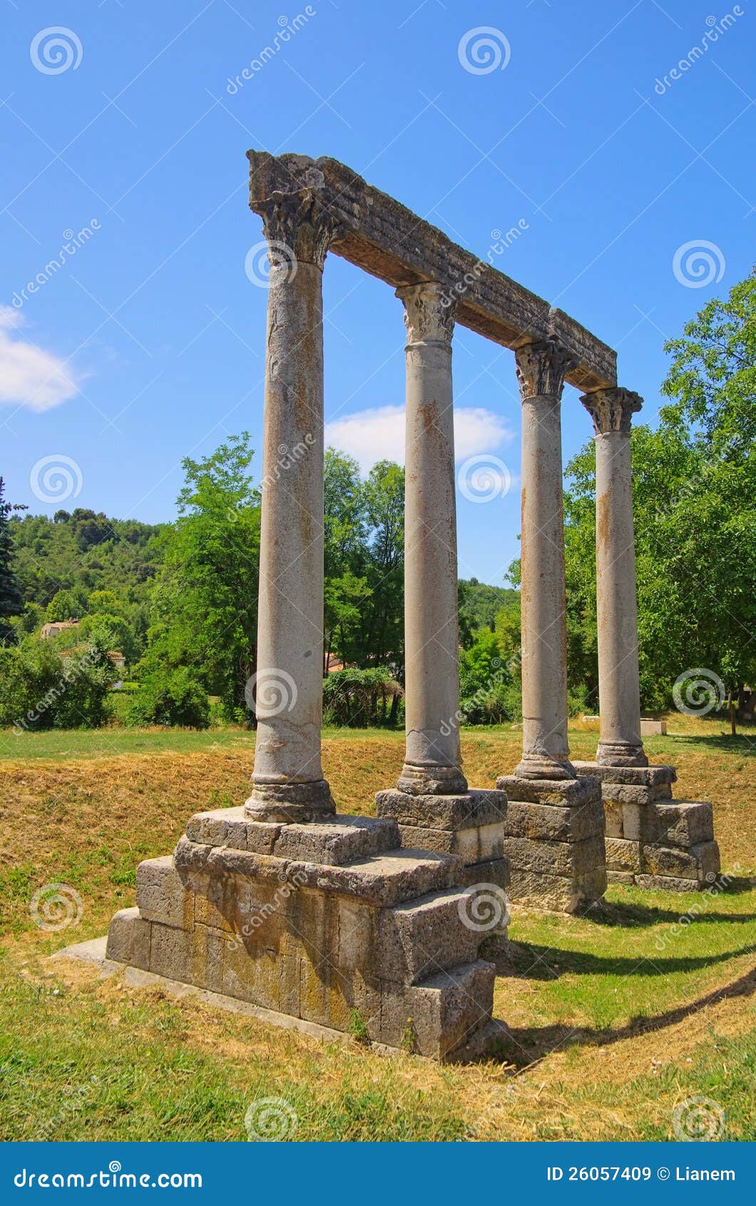 Riez roman temple stock image. Image of temple, tourism - 26057409