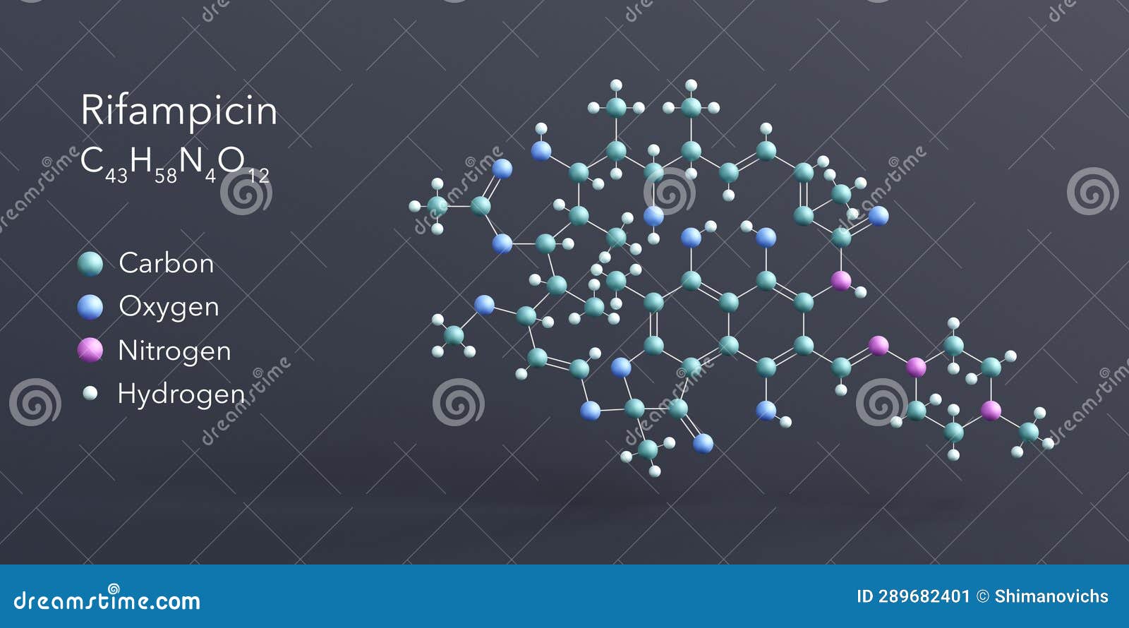 Rifampicin, Rifampin Molecule. It Is Semisynthetic Antibiotic Used To ...
