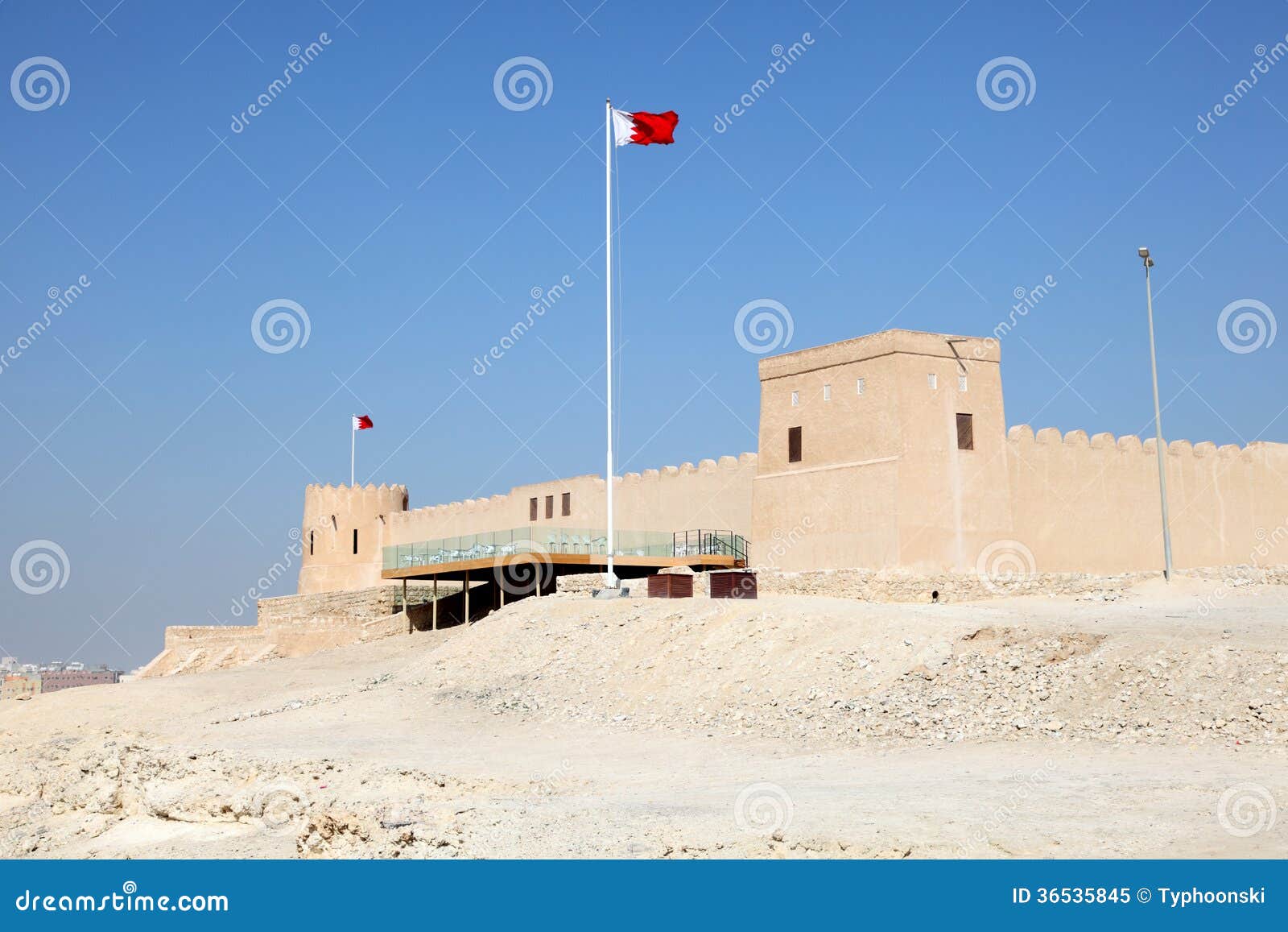 Riffa fort in Bahrain stock image. Image of fortress - 36535845