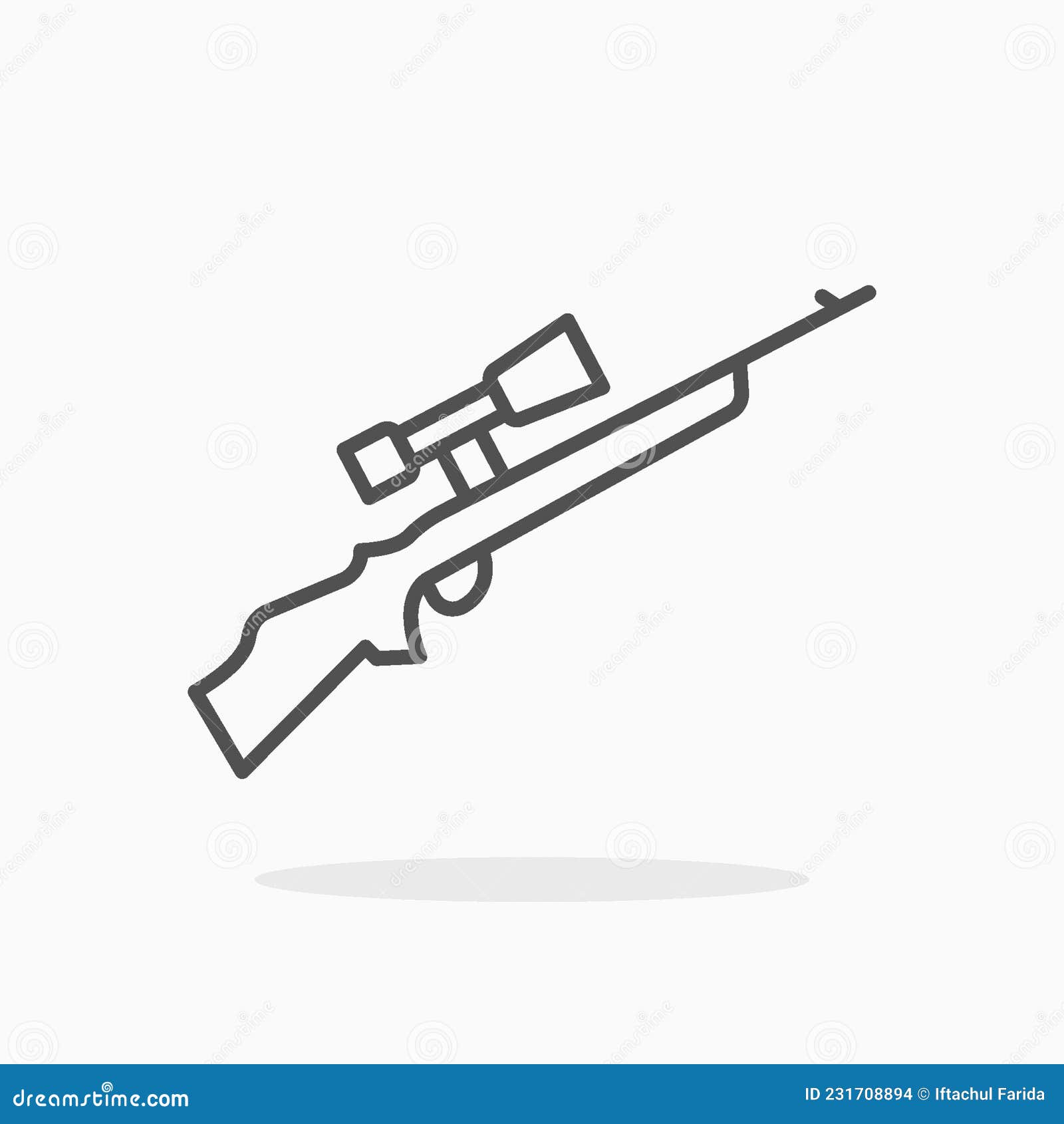 Riffle Icon. Outline Linear Style Stock Vector - Illustration of hunt ...