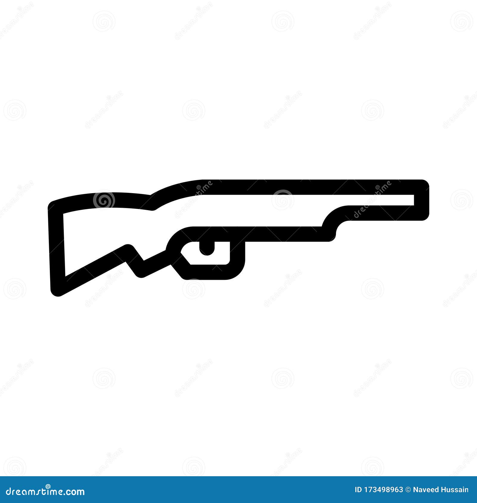 Riffle Vector Thin Line Icon Stock Vector - Illustration of line ...