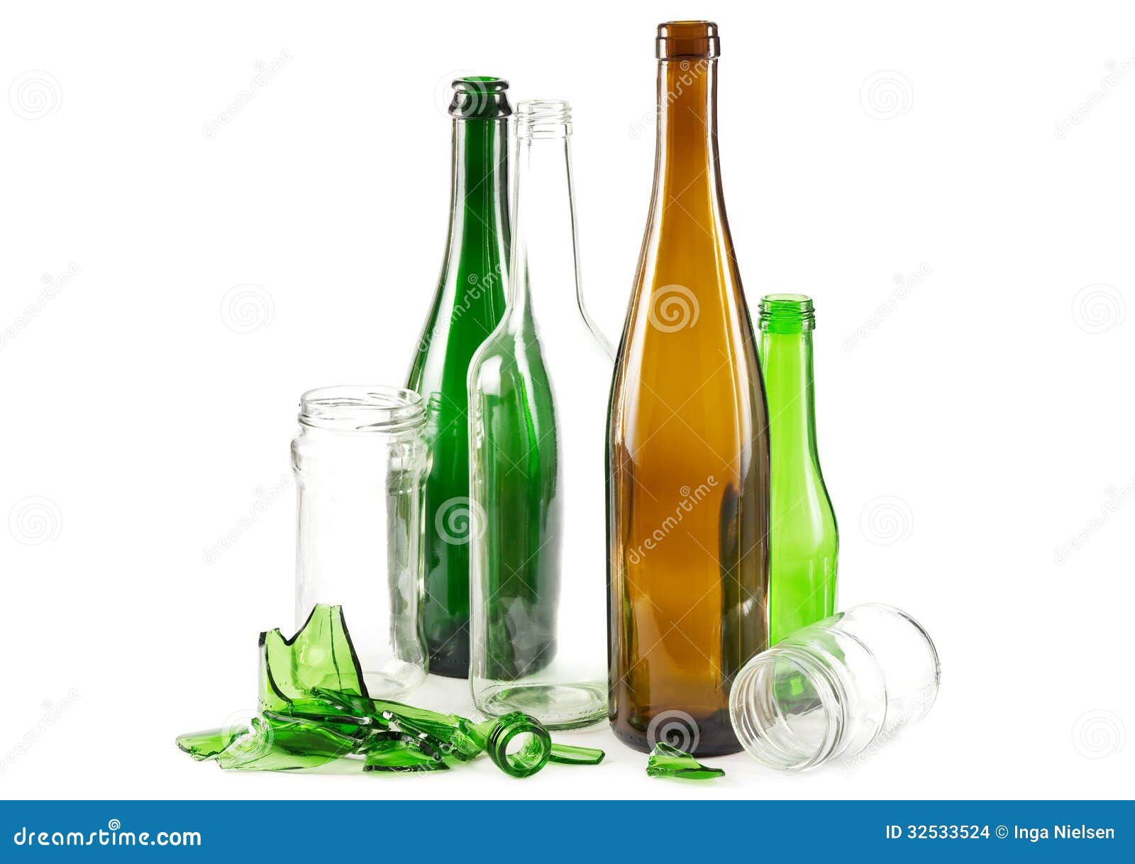 Rifiuti di vetro fotografia stock. Immagine di bottiglie - 32533524