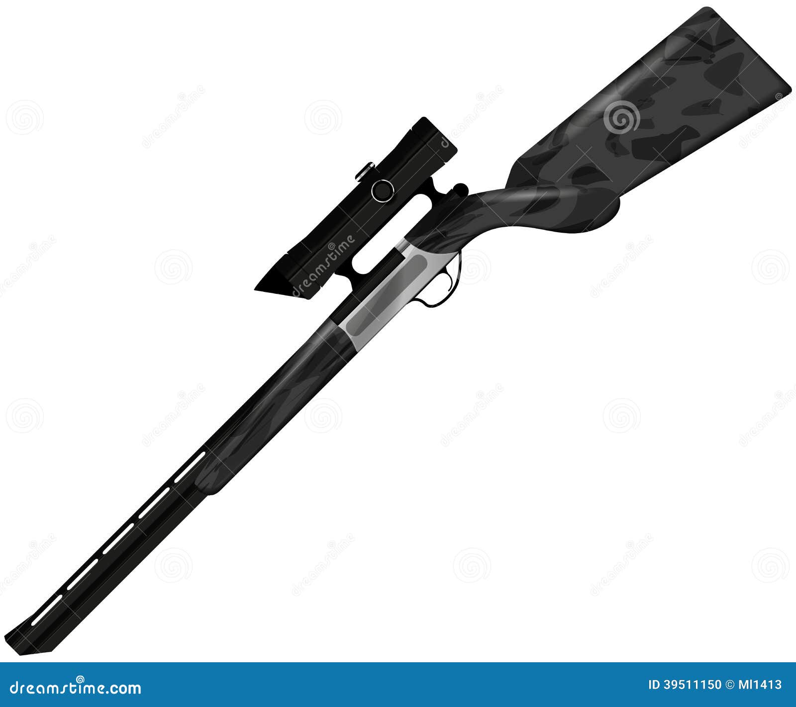 Rifle stock vector. Illustration of group, shadow, discovery - 39511150