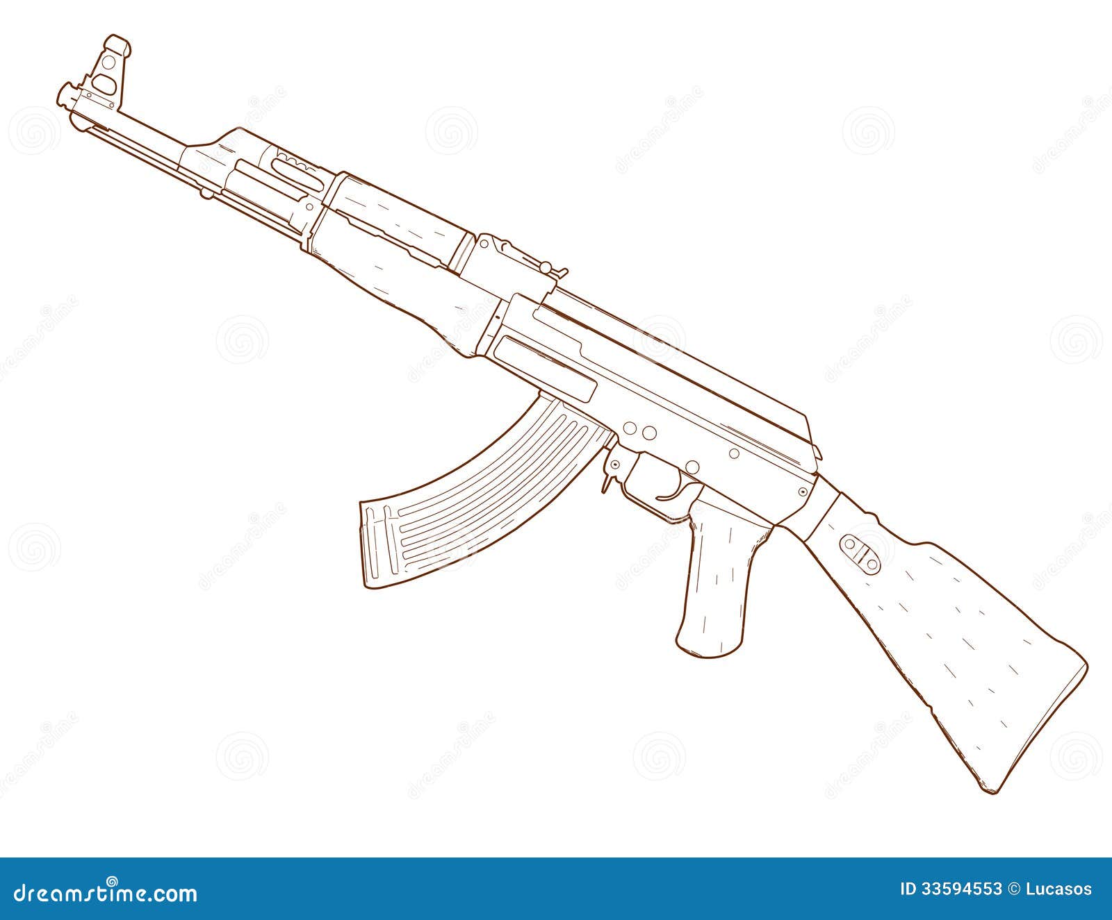 Rifle AK 47. stock illustration. Illustration of fighter - 33594553