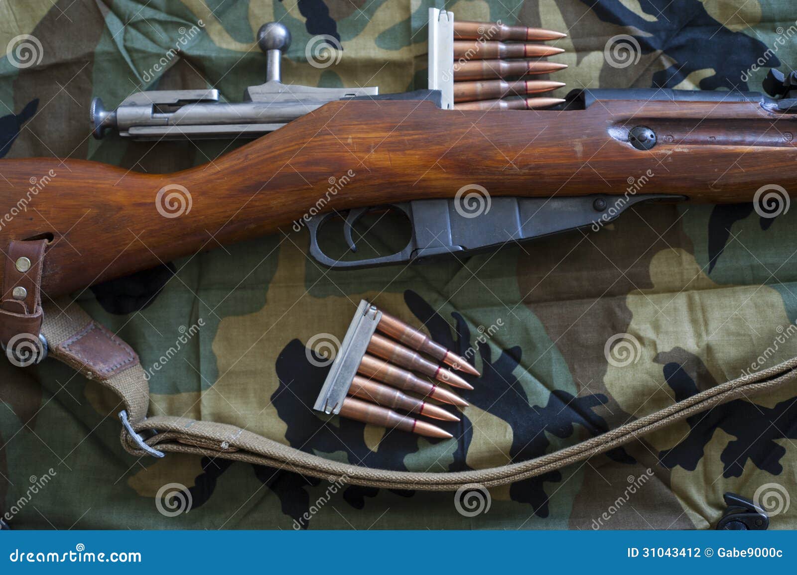 Rifle and ammo clips stock photo. Image of weapons, bullets - 31043412