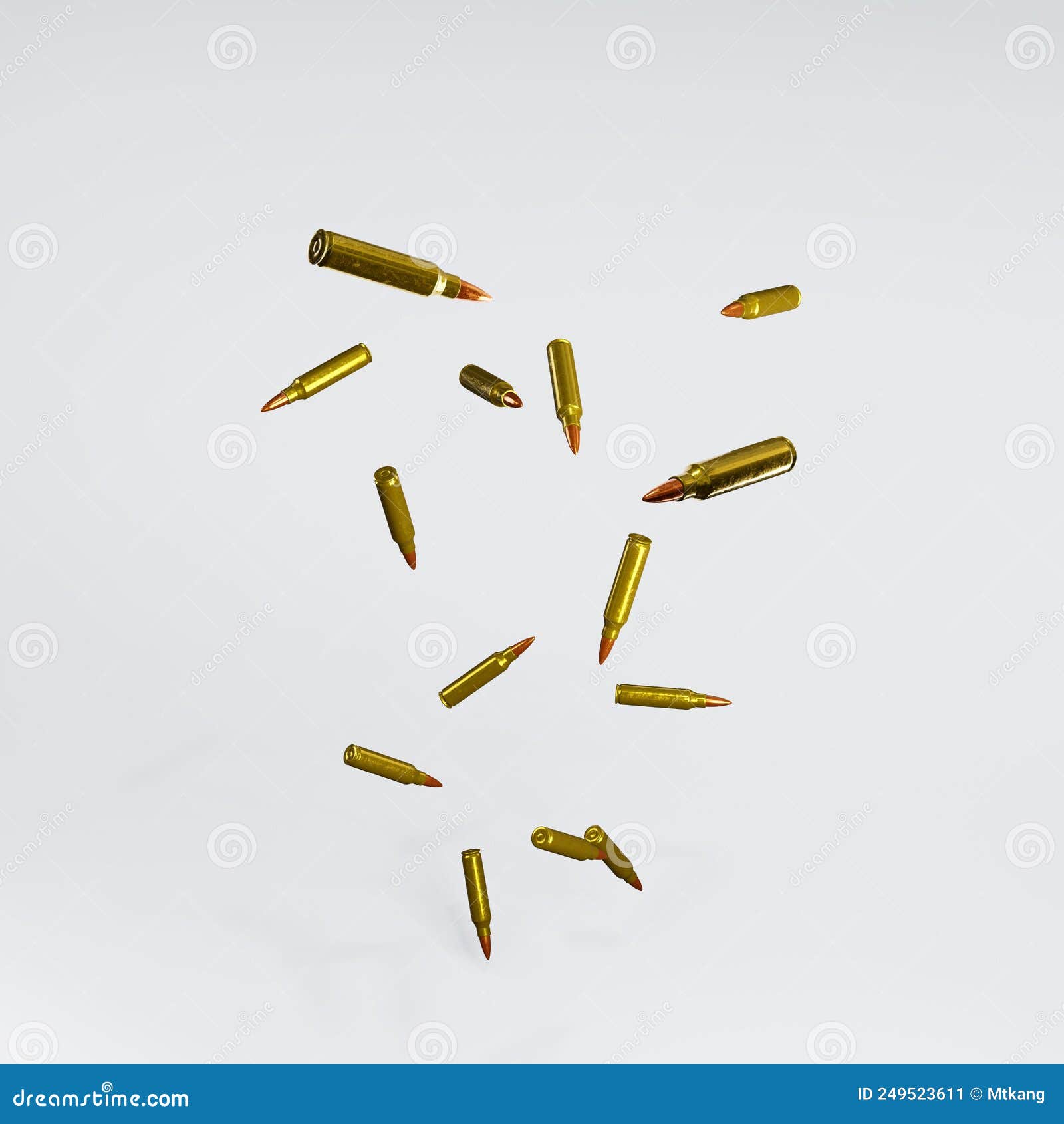 Rifle bullet 3d render stock illustration. Illustration of gold - 249523611