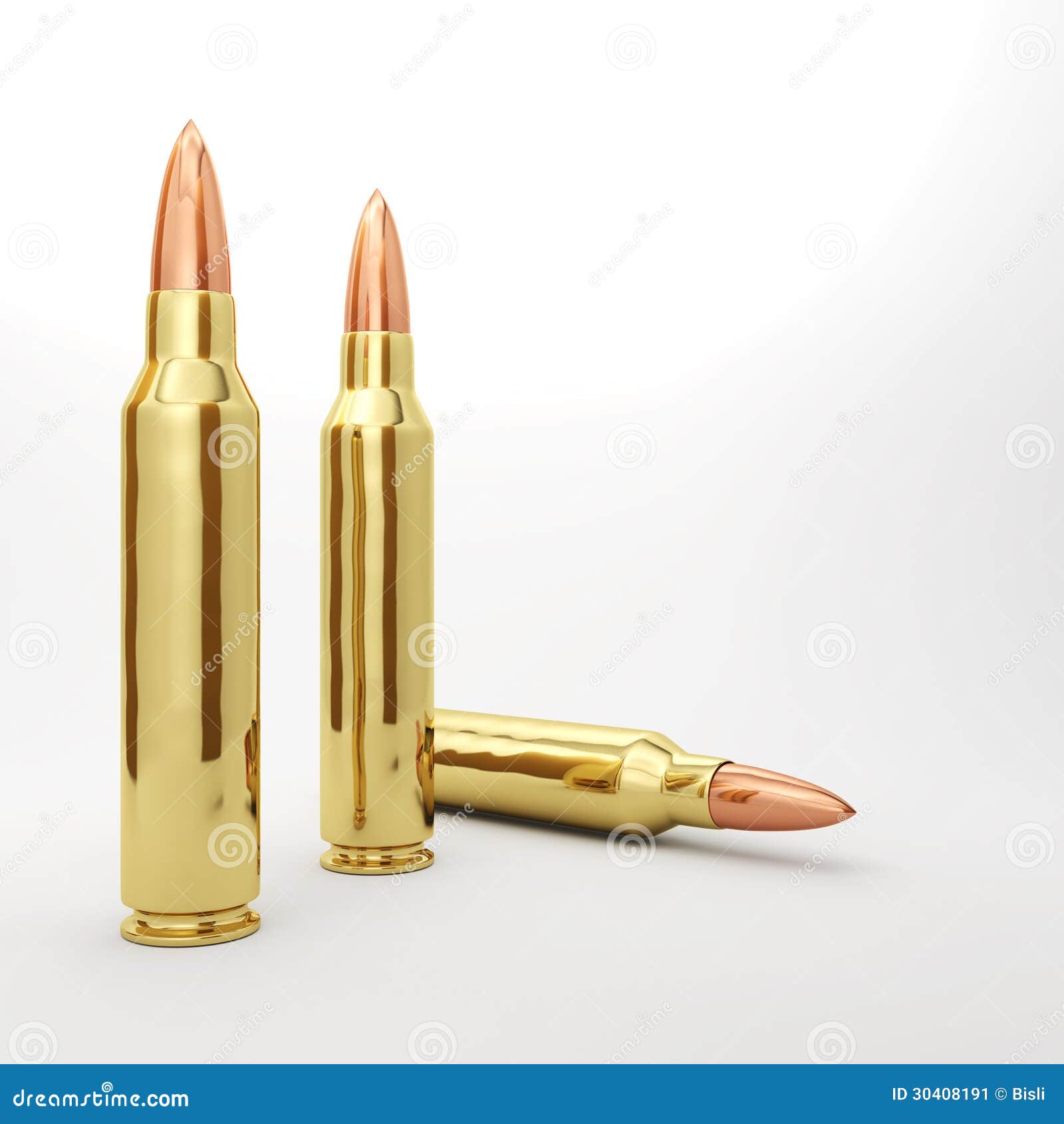 3 Rifle Bullets stock illustration. Illustration of objects - 30408191