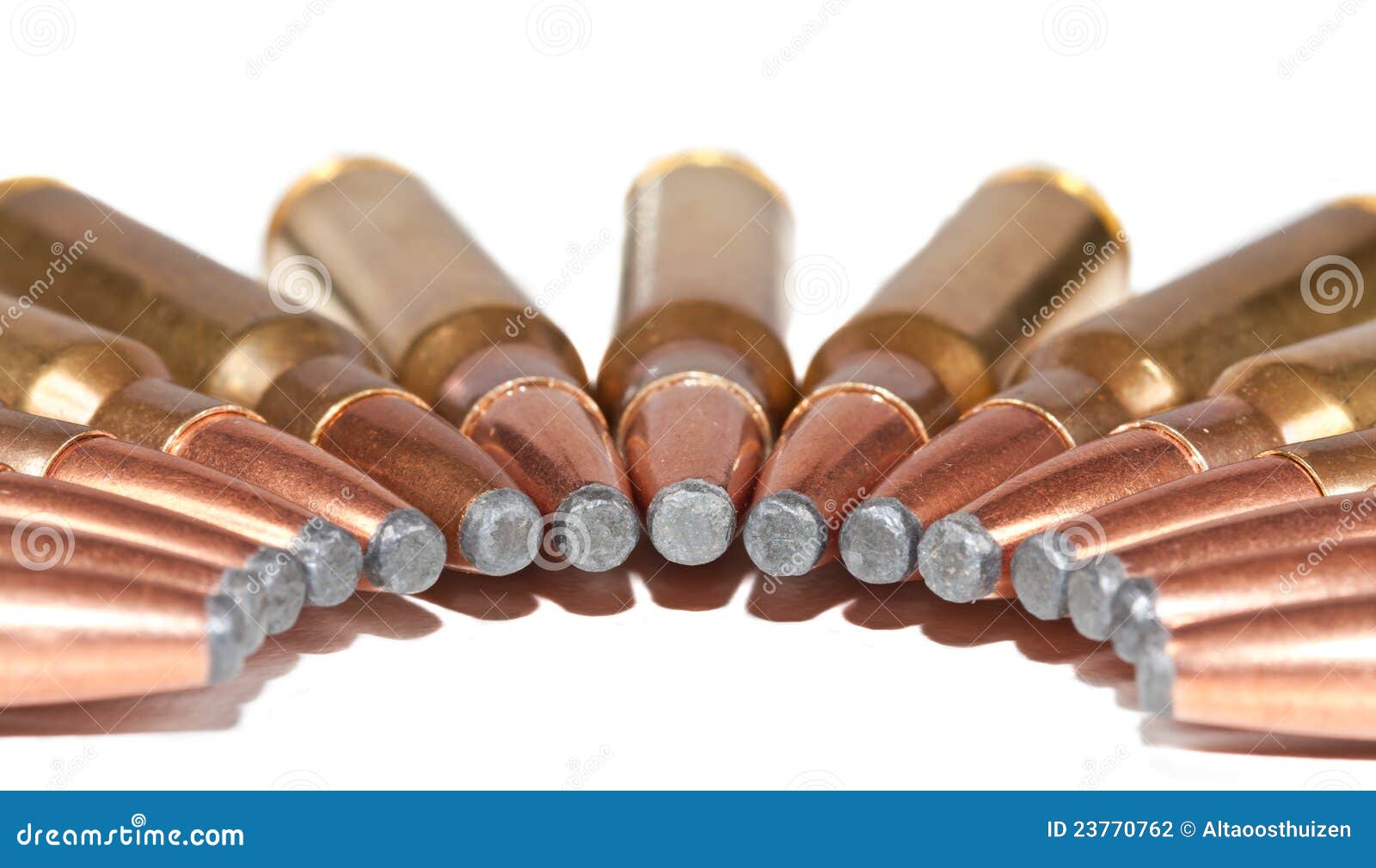 Rifle Bullets Packed in a Half Moon Stock Photo - Image of grain ...