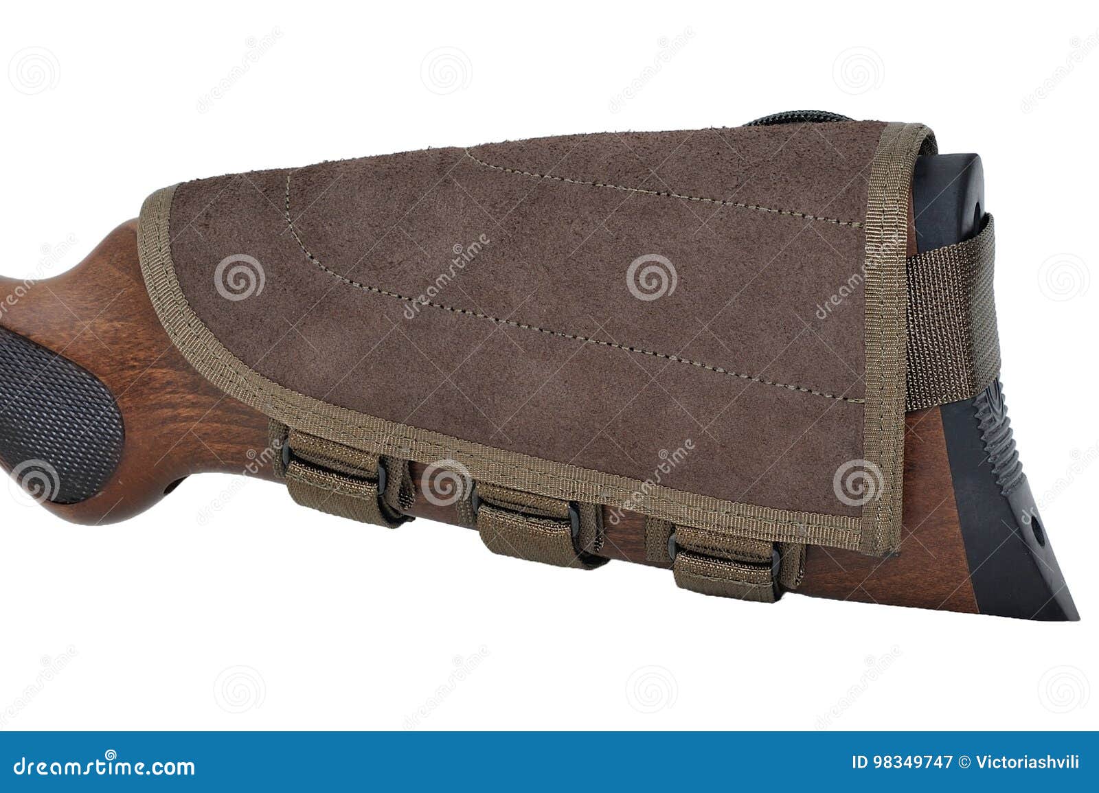 Rifle Buttstock Cartridge Holder, Isolated Stock Image - Image of ...