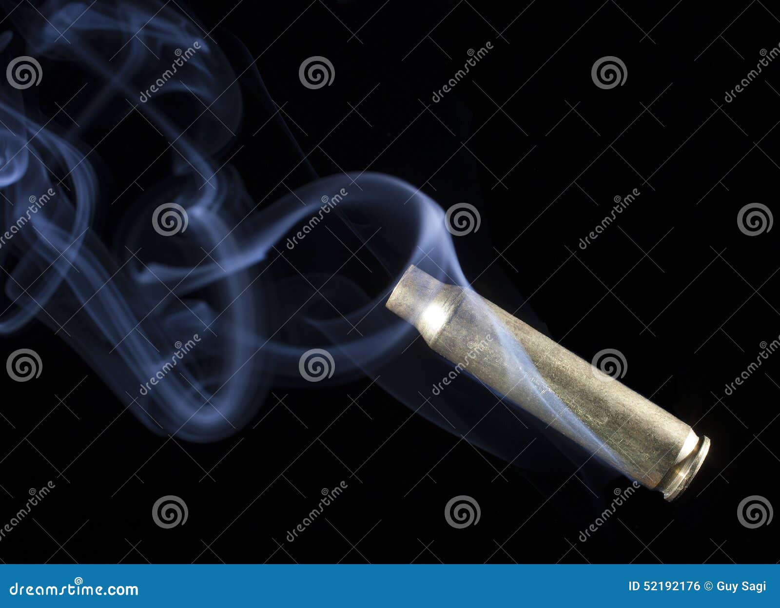 Rifle Casing with Smoke after a Shot Stock Photo - Image of white ...