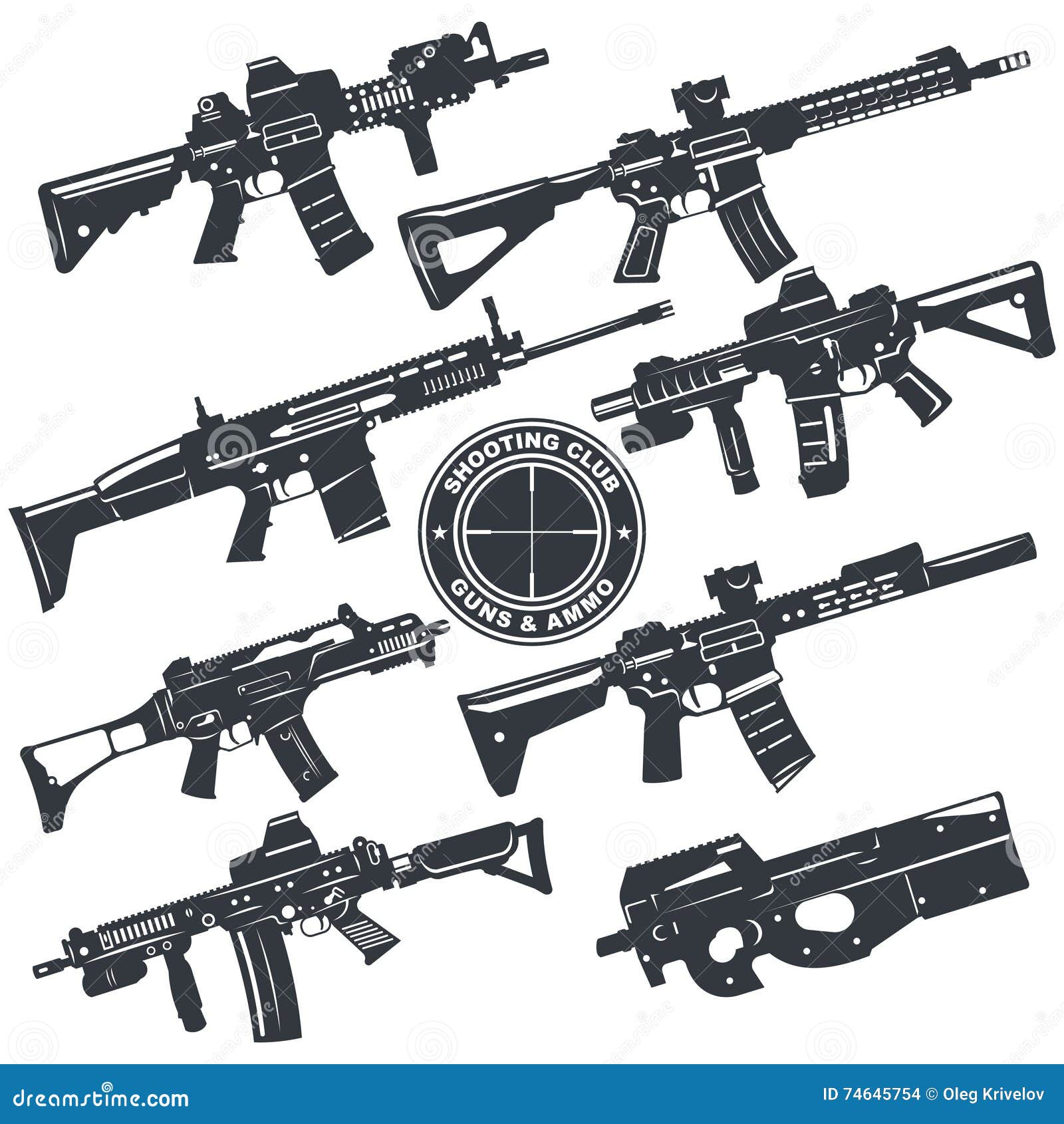 Rifle emblem4 del arma ilustración del vector. Ilustración de arma ...