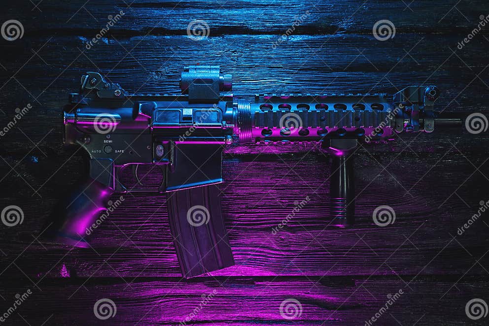 Rifle stock image. Image of desk, view, weapon, abstract - 215911713