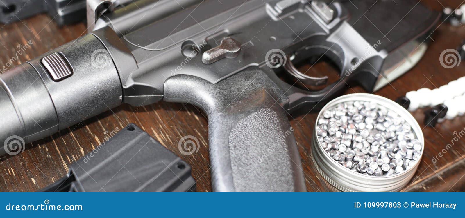 Wind gun and shotgun stock image. Image of target, metallic - 109997803