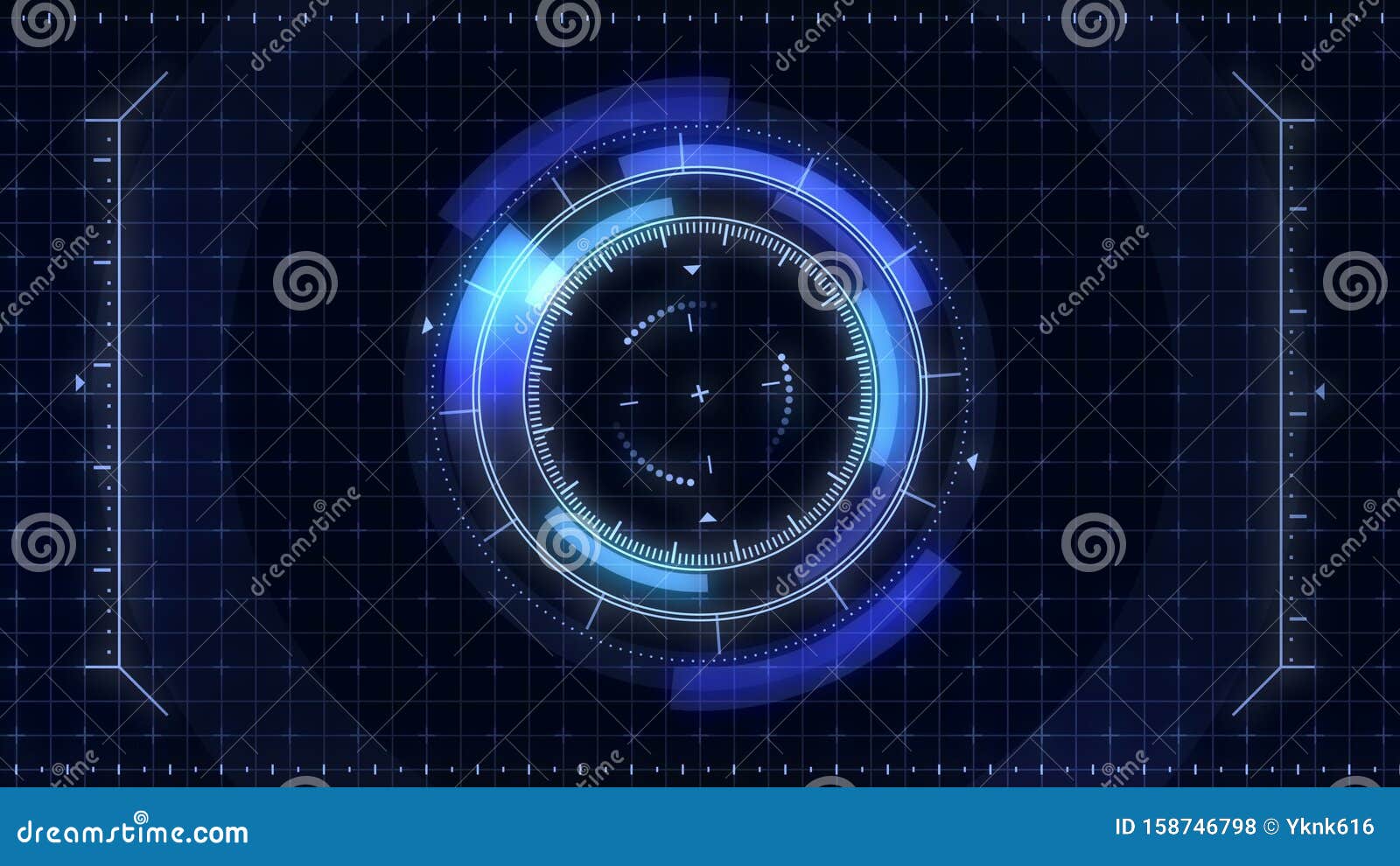 Futuristic Game Target. Aiming and Military. Aim of Sniper Weapon. Neon ...