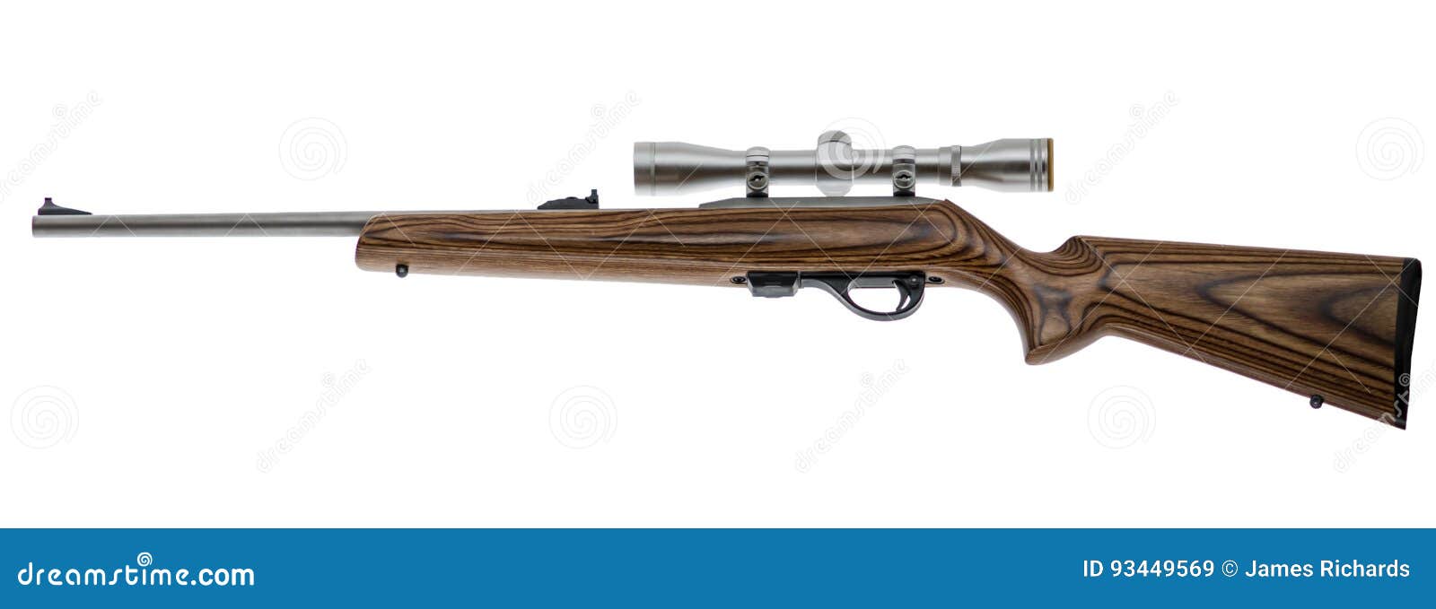 22 Rifle Isolated on White Background Stock Image - Image of black ...