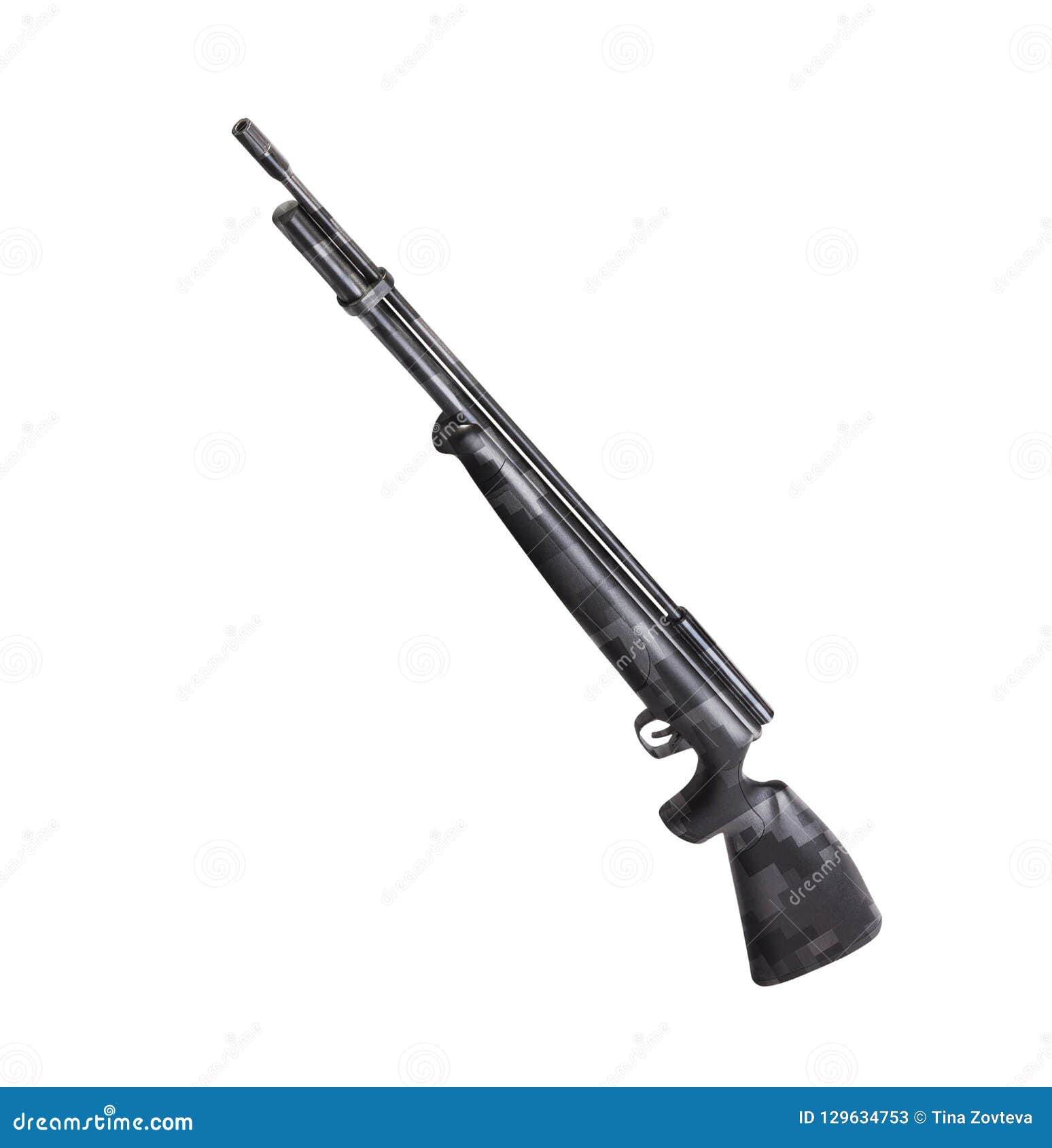 Rifle Isolated on White stock image. Image of rifle - 129634753