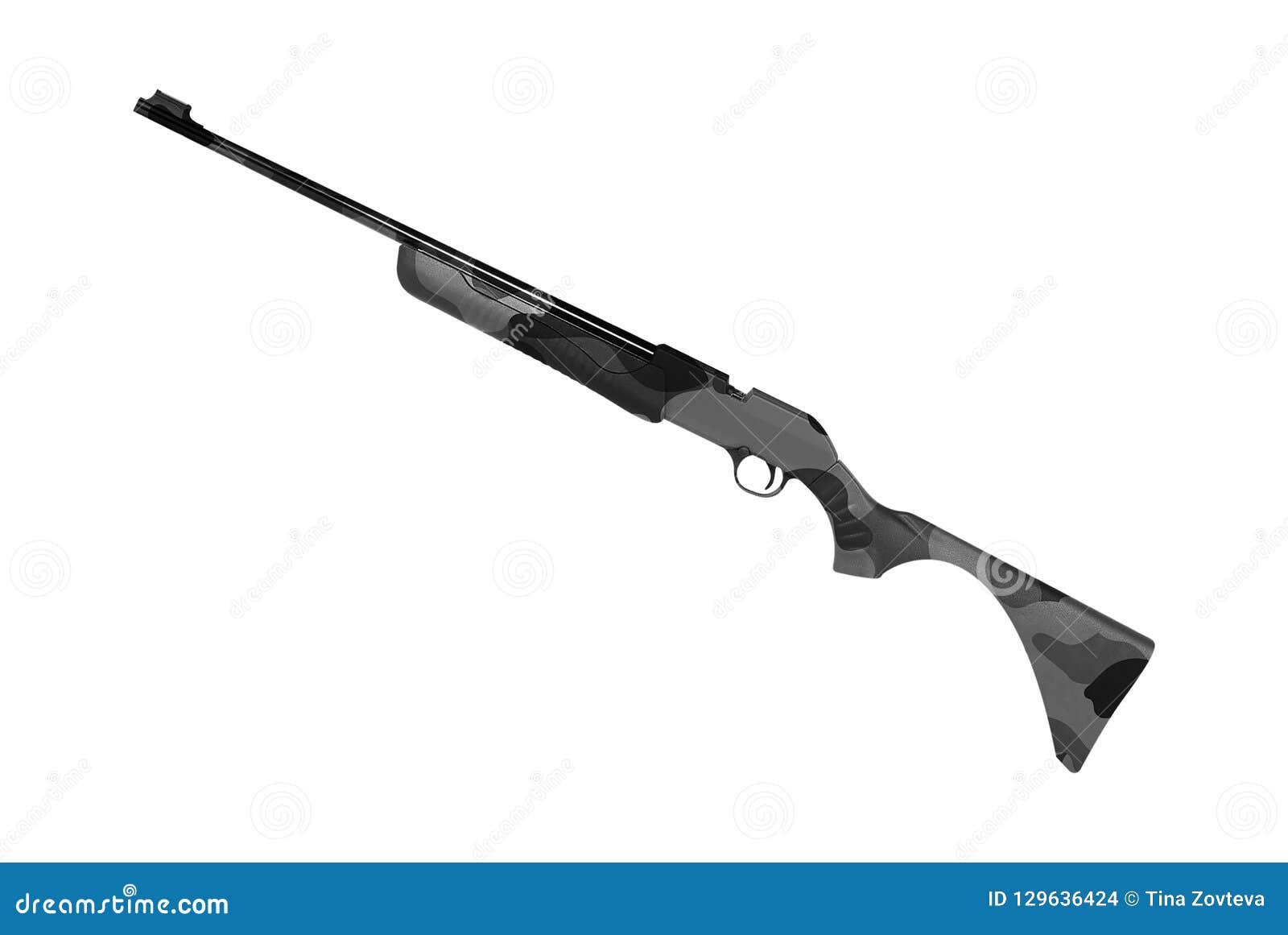 Rifle Isolated on White stock photo. Image of action - 129636424