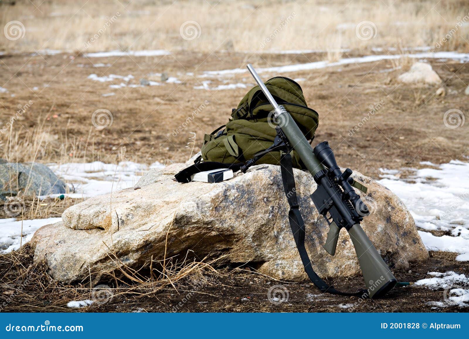 Rifle on rock stock photo. Image of weapon, lethal, dirt - 2001828