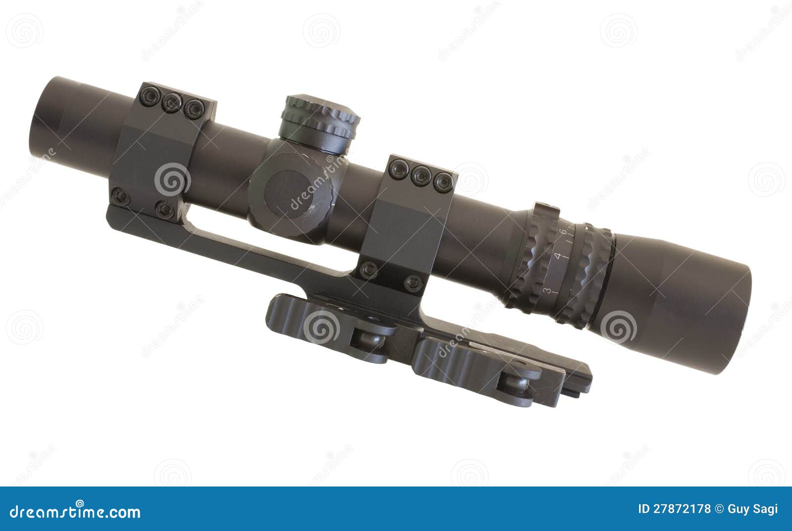 Rifle scope stock photo. Image of grey, lever, knob, glass - 27872178