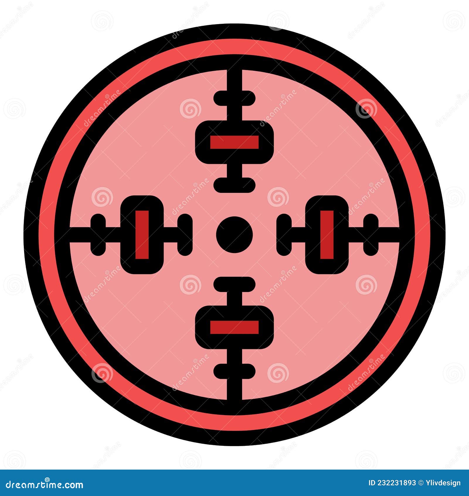 Rifle Scope Icon Color Outline Vector Stock Vector - Illustration of ...