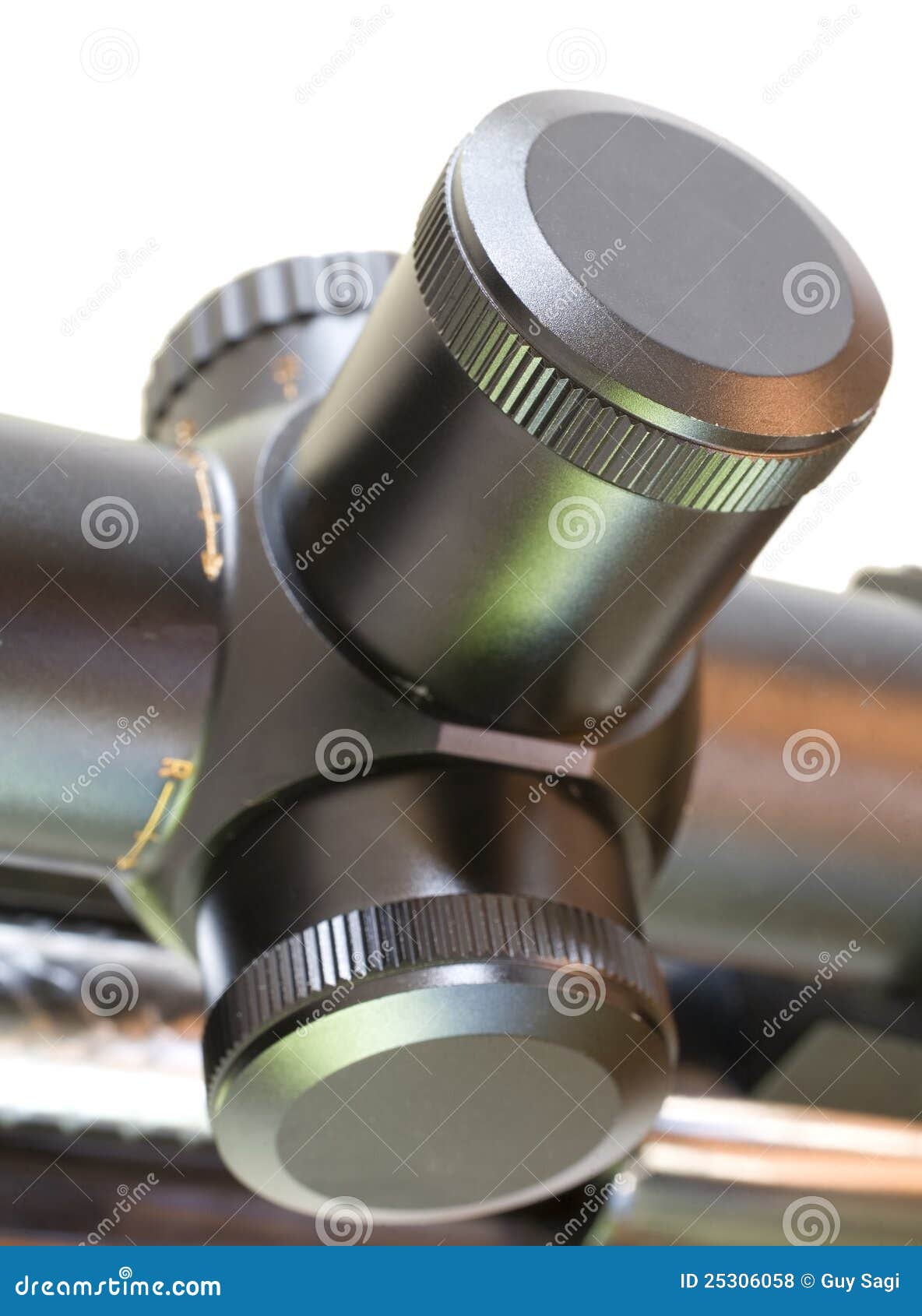 Rifle scope turrets stock photo. Image of scope, white - 25306058
