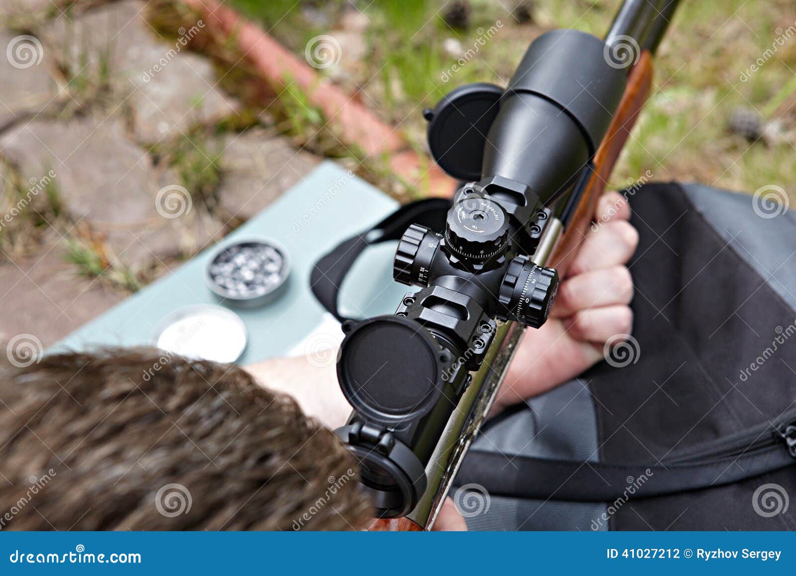 Rifle Shooting with Optical Sight Stock Photo - Image of person ...
