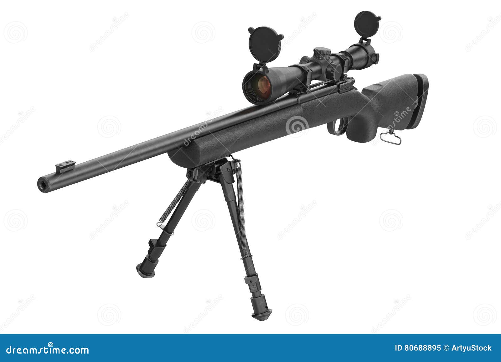 Rifle sniper black stock illustration. Illustration of equipment - 80688895