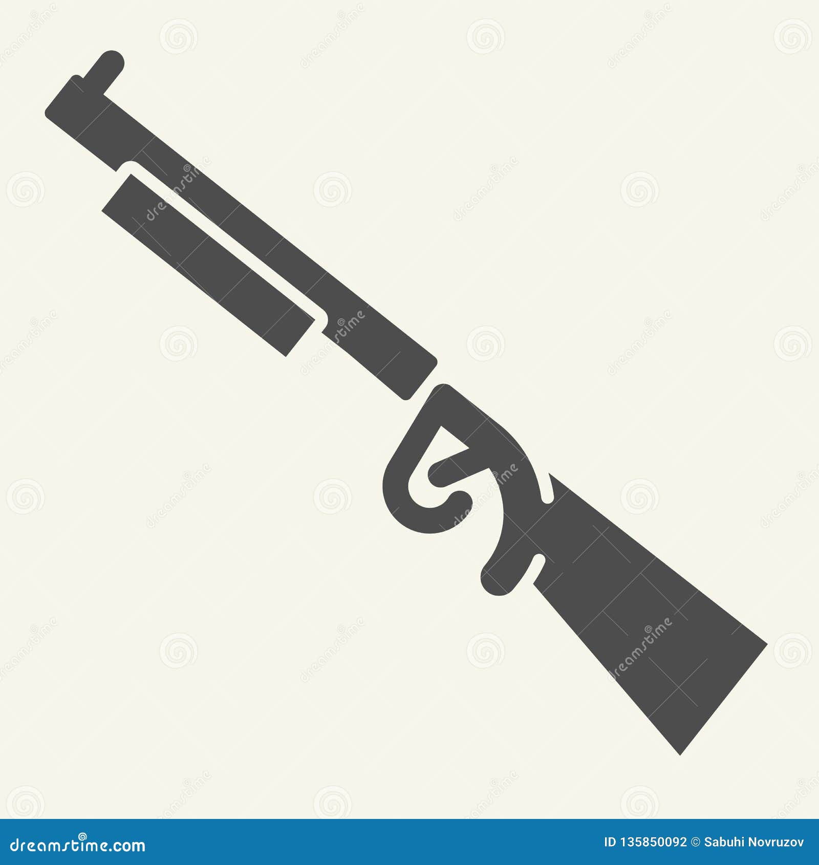 Rifle Solid Icon. Weapon Vector Illustration Isolated on White Stock ...