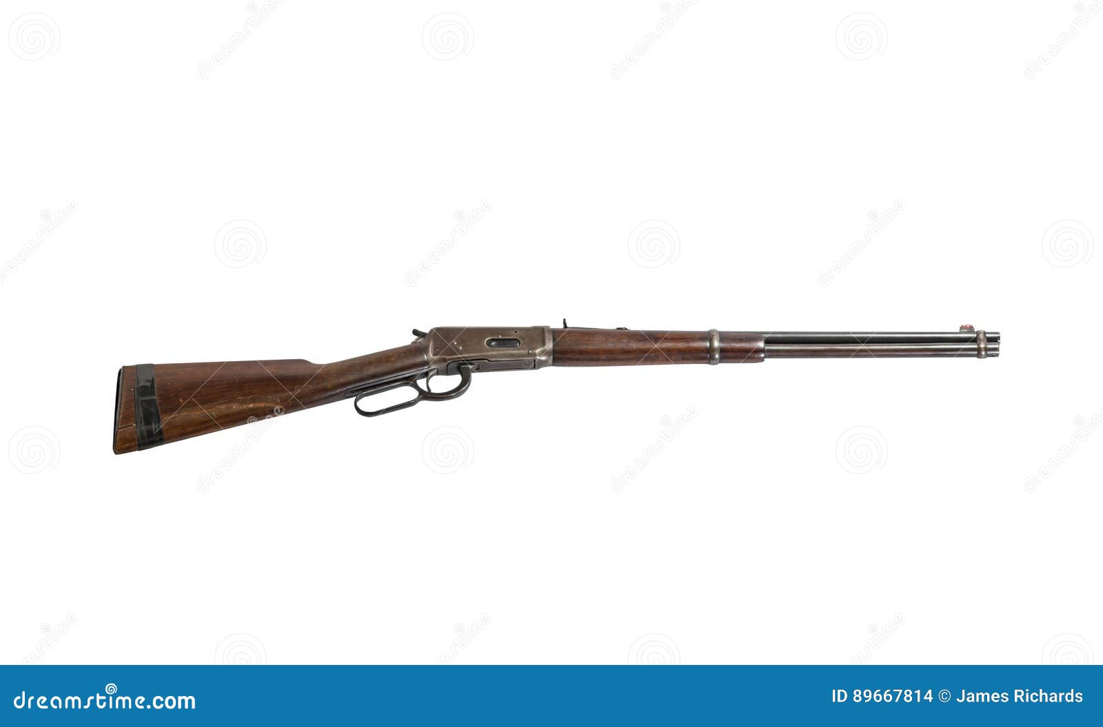 Rifle of the West, Isolated on White Right Stock Photo - Image of ...