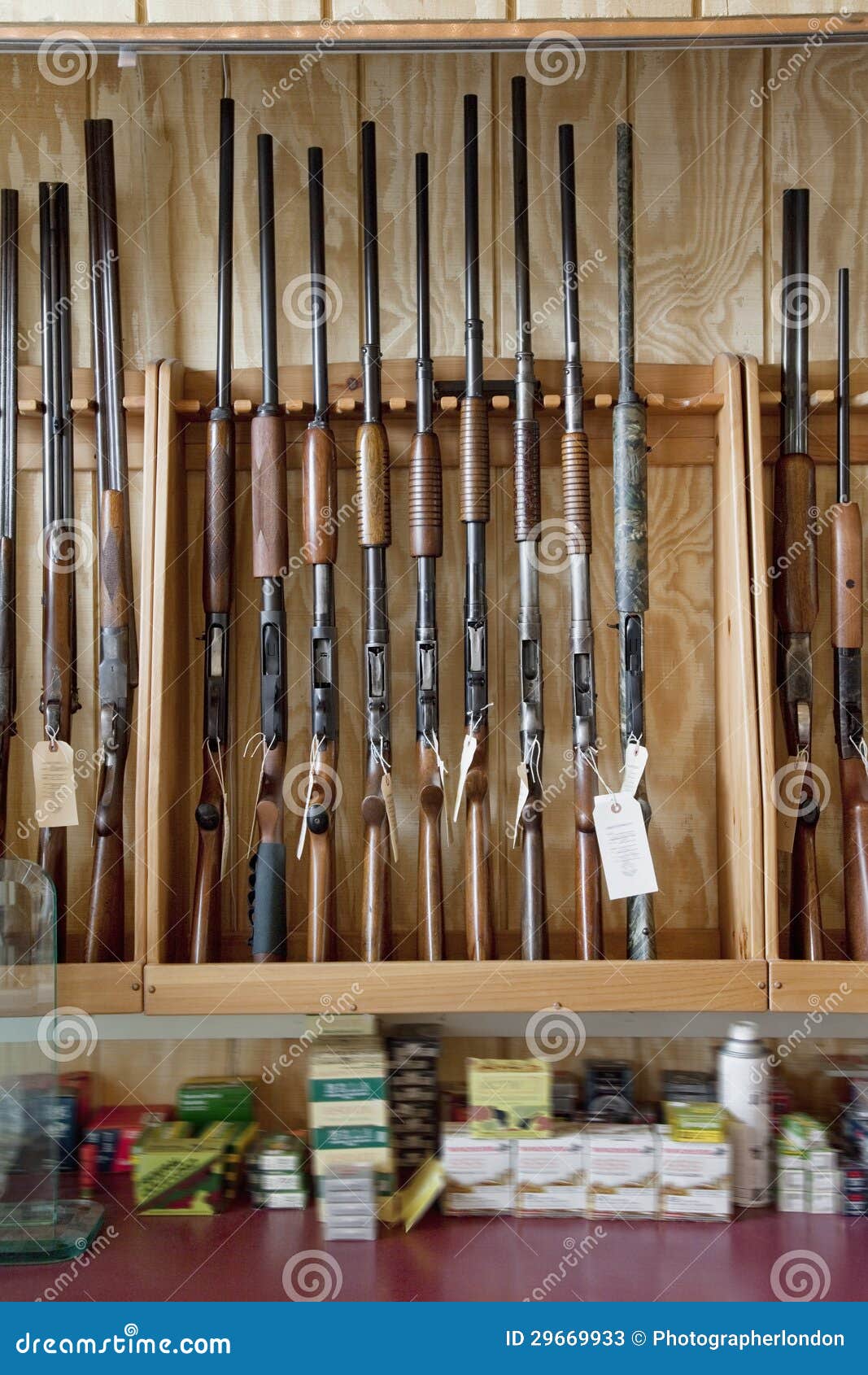 Rifles on Display in Gun Shop Stock Image - Image of display, small ...