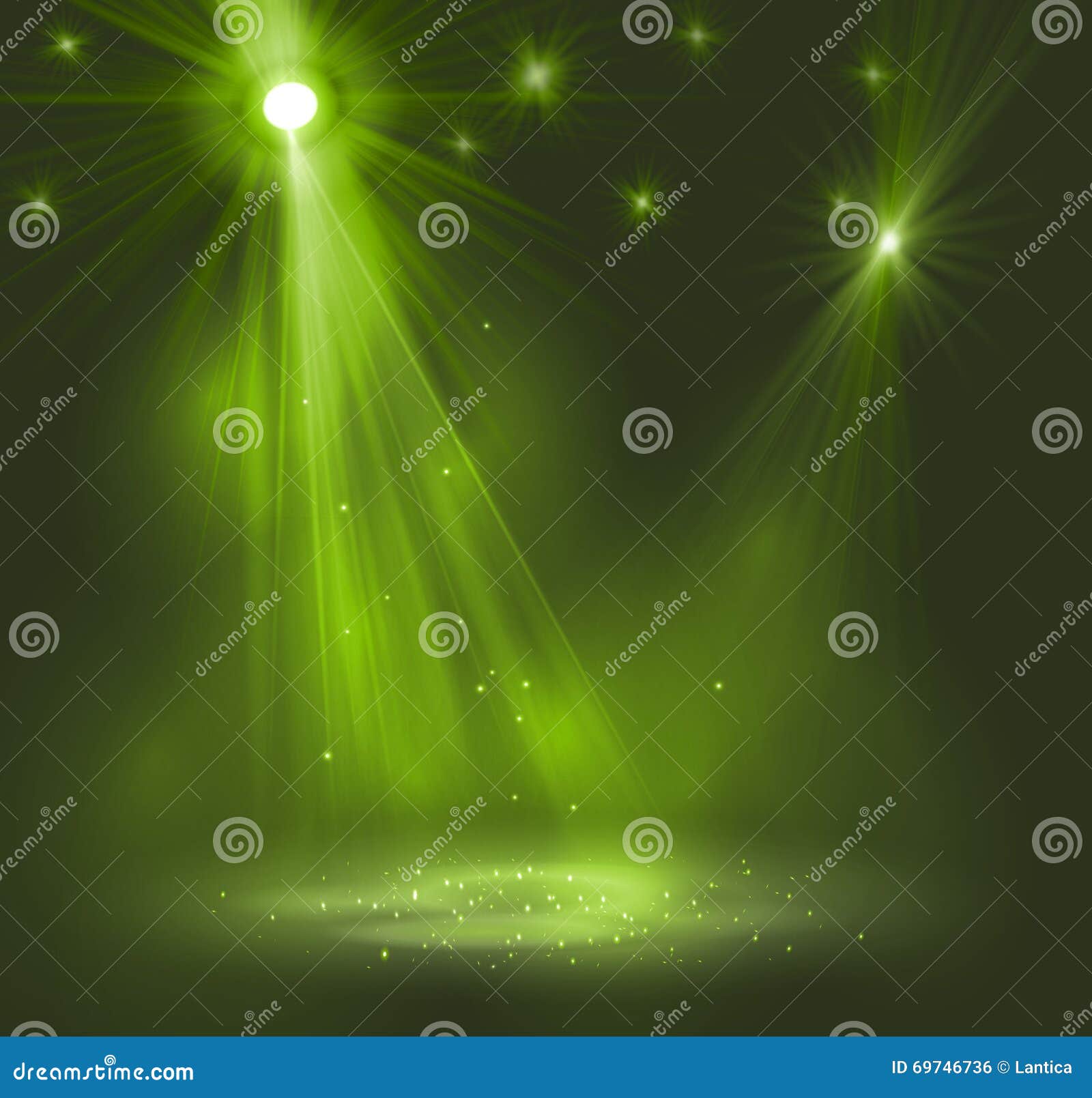 Riflettore in Scena Con Fumo E Luce Illustrazione Vettoriale ...