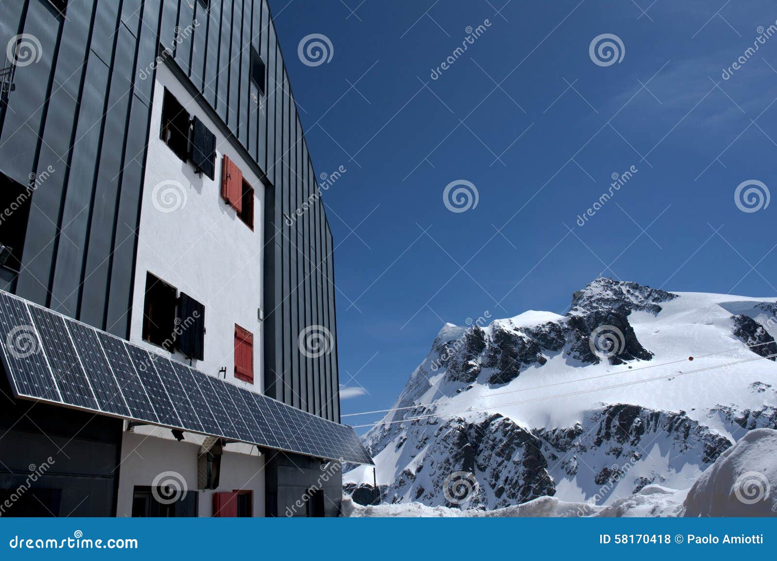 Rifugio teodulo stock photo. Image of refuge, alps, switzerland - 58170418
