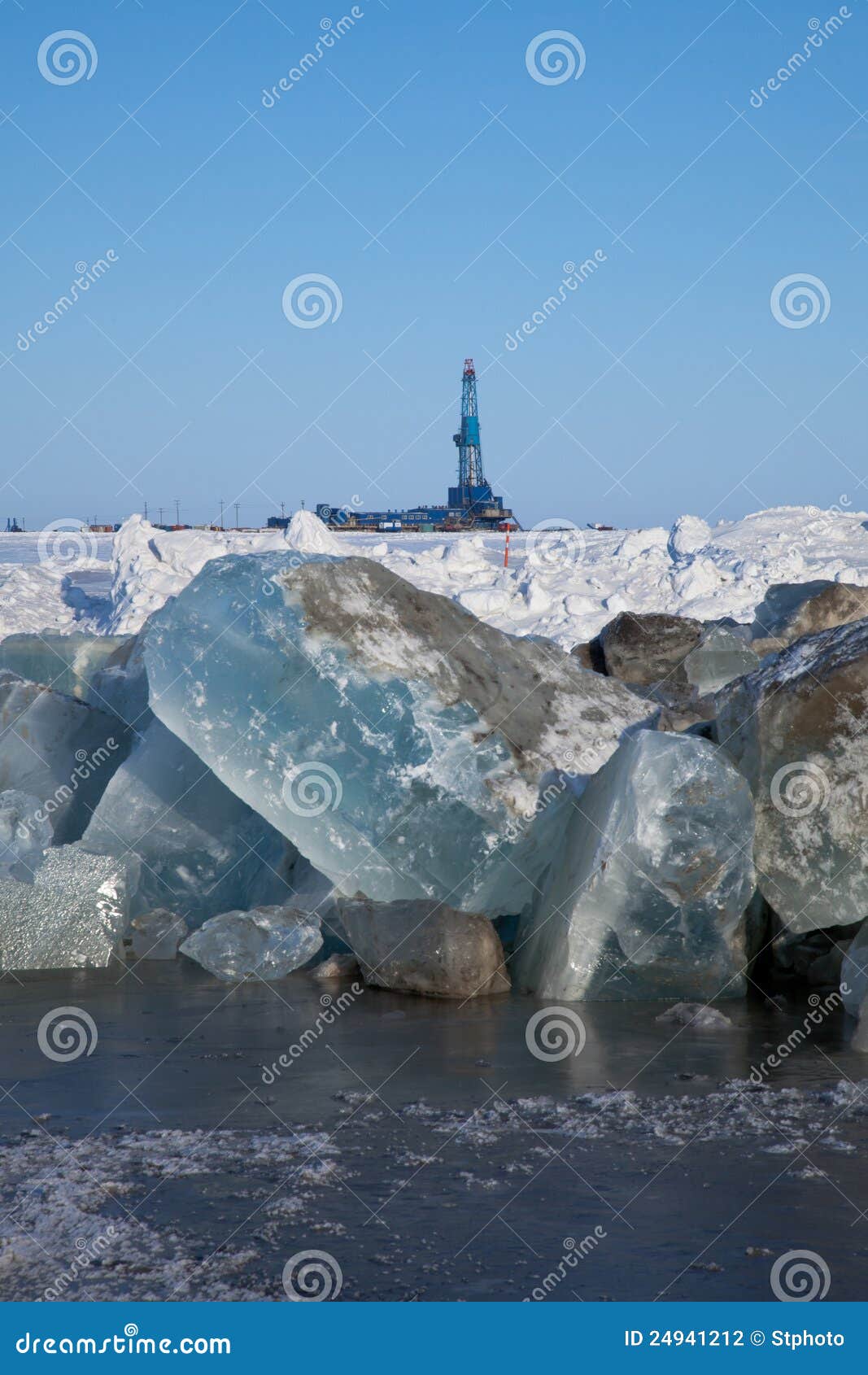 Rig in the Arctic stock photo. Image of power, fuel, blue - 24941212