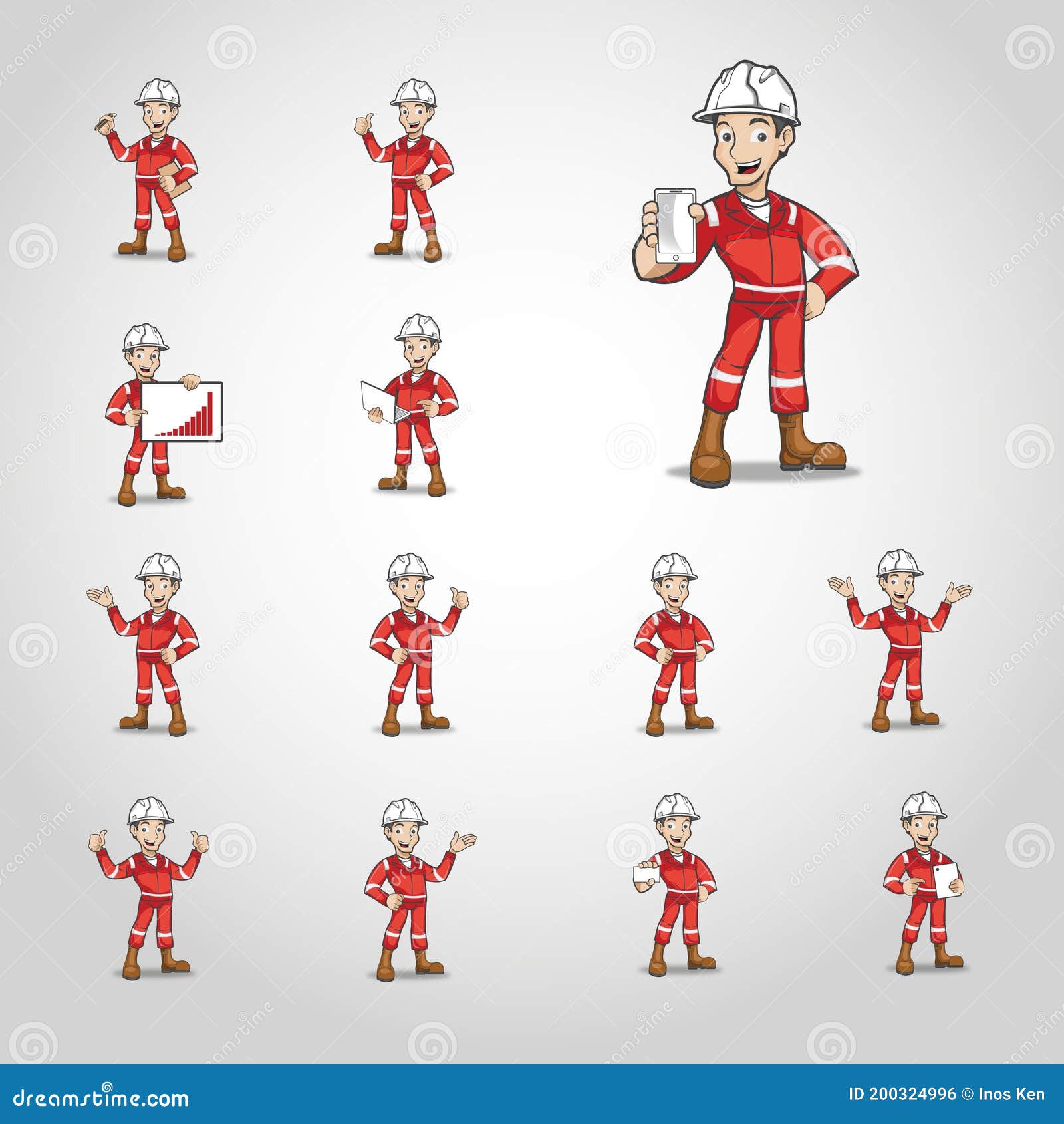 Drilling crew mascot stock vector. Illustration of icon - 200324996