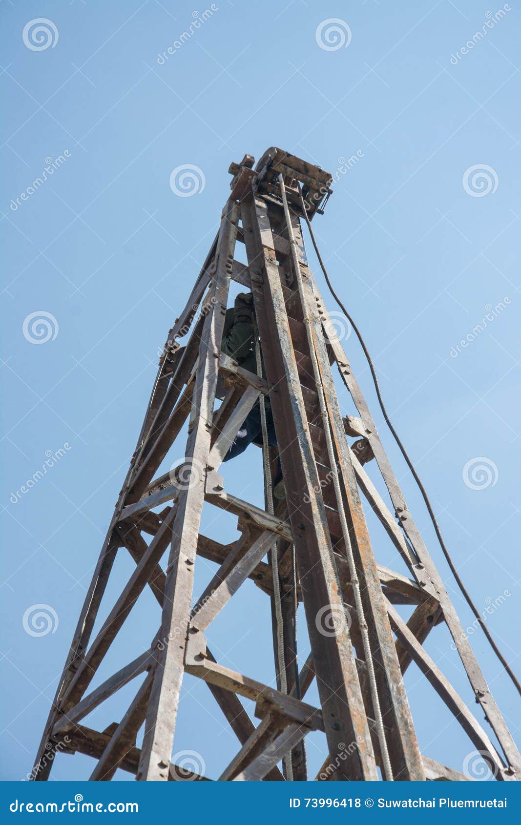Rig Piling in the Construction Site Stock Photo - Image of gravity ...