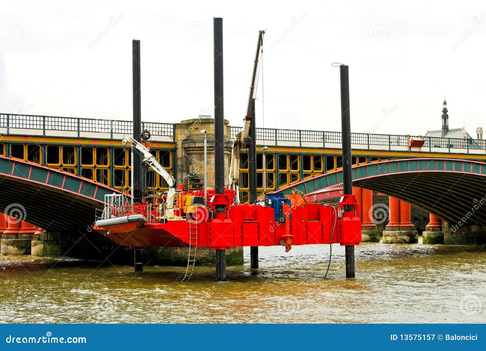Rig platform bridge stock image. Image of dock, industry - 13575157