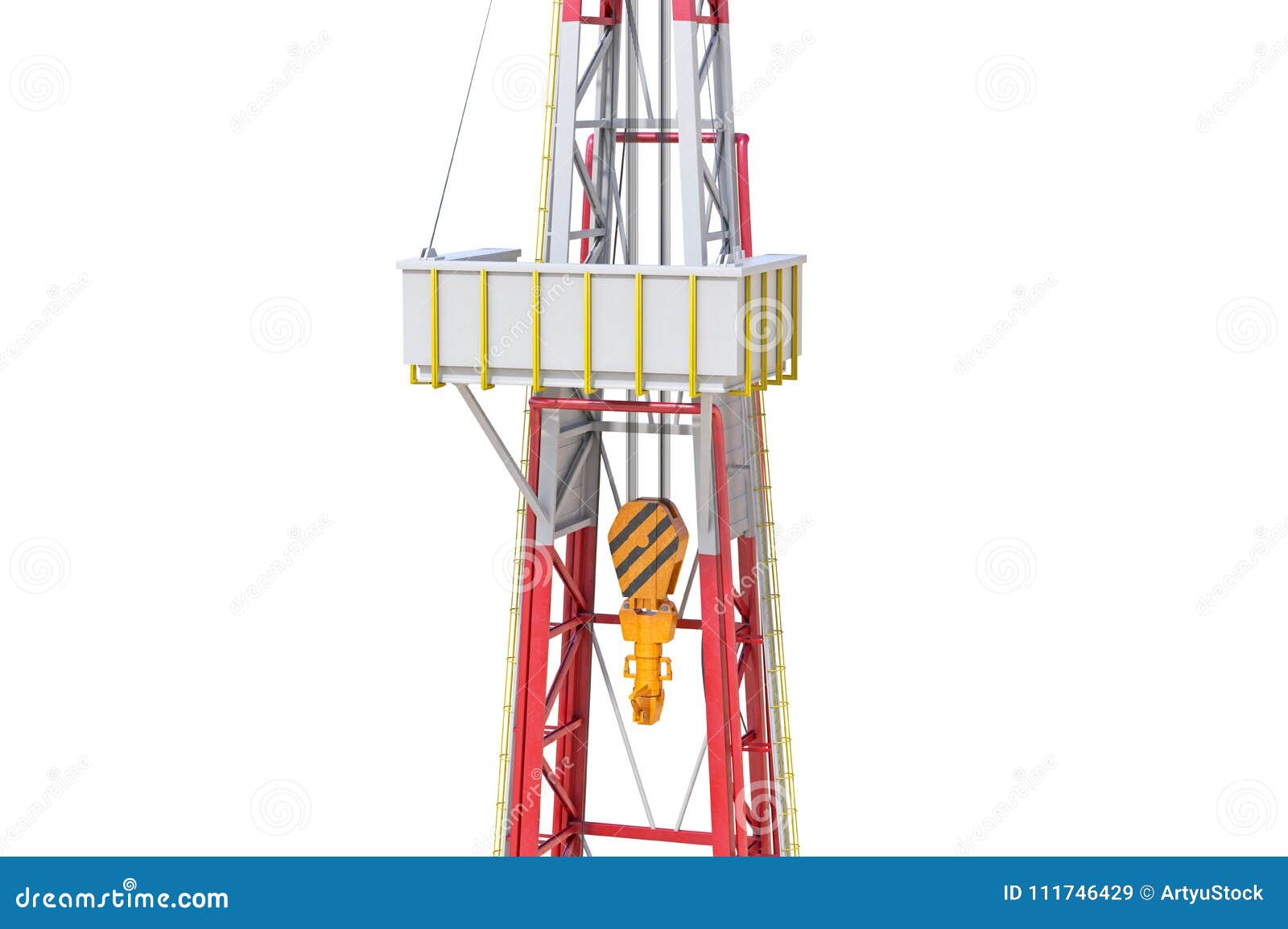 Rig Platform Derrick, Close View Stock Illustration - Illustration of ...