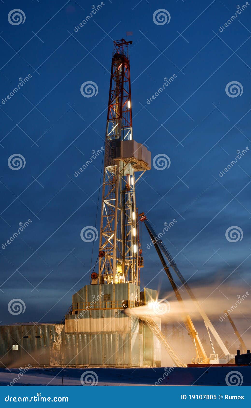 Rig up at night stock image. Image of color, modern, direction - 19107805