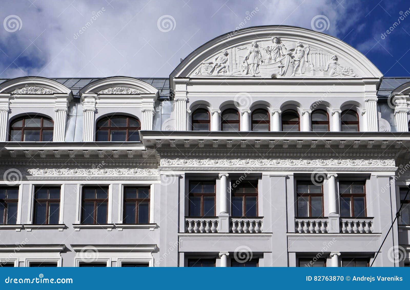 Riga, Architecture, Brivibas 61 Stock Photo - Image of monument, houses ...