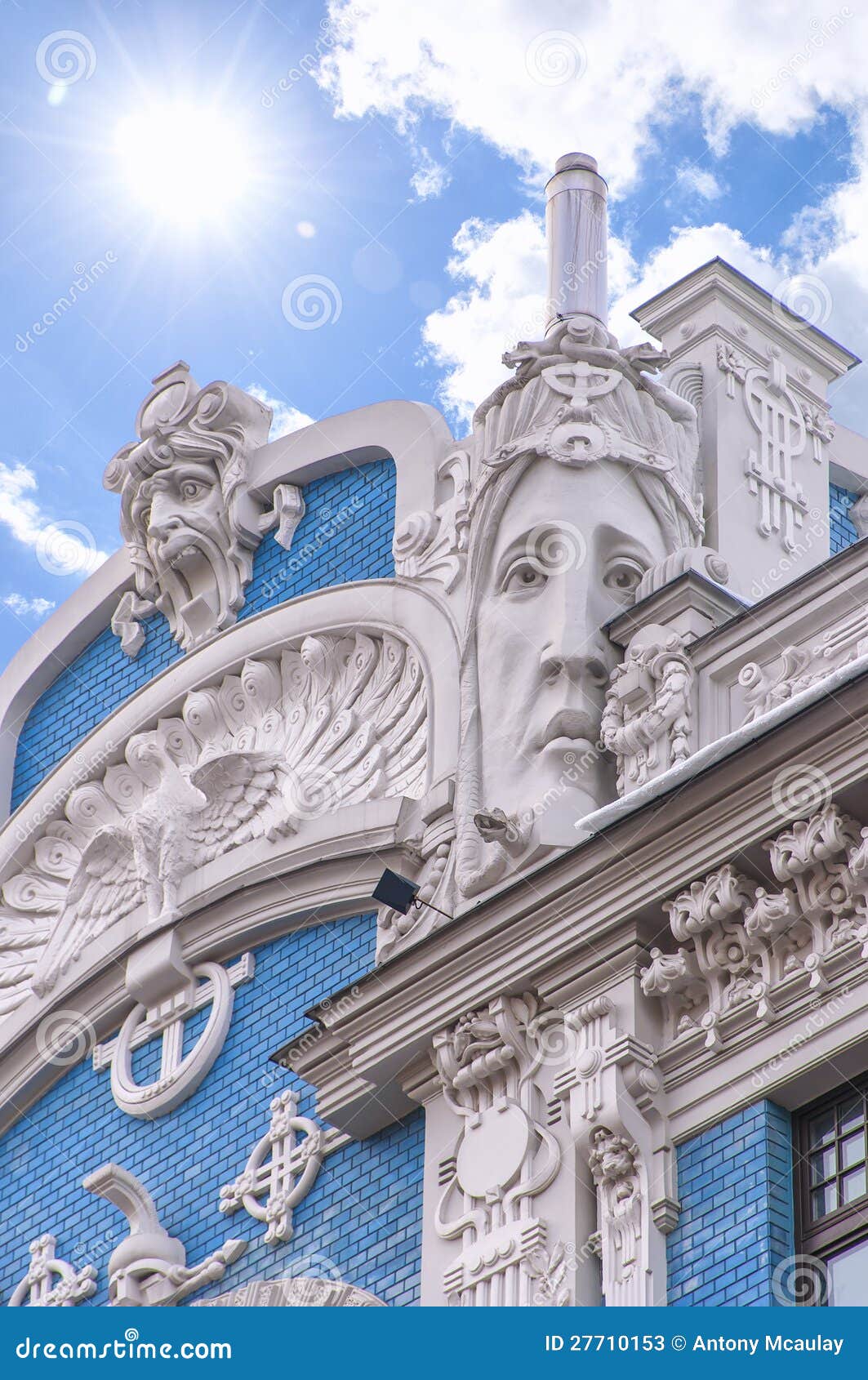 Riga Art Nouveau District 01 Stock Image - Image of column, classical ...