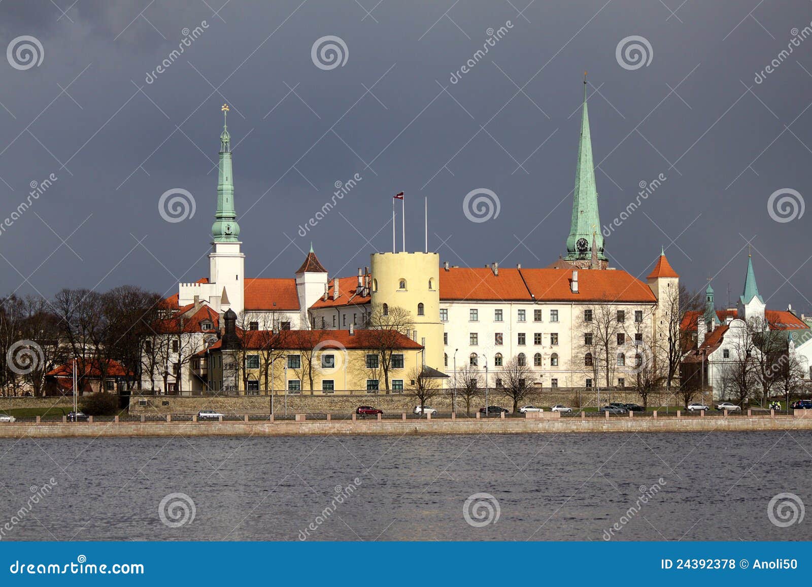 Riga Castle stock photo. Image of europe, cityscape, landscape - 24392378