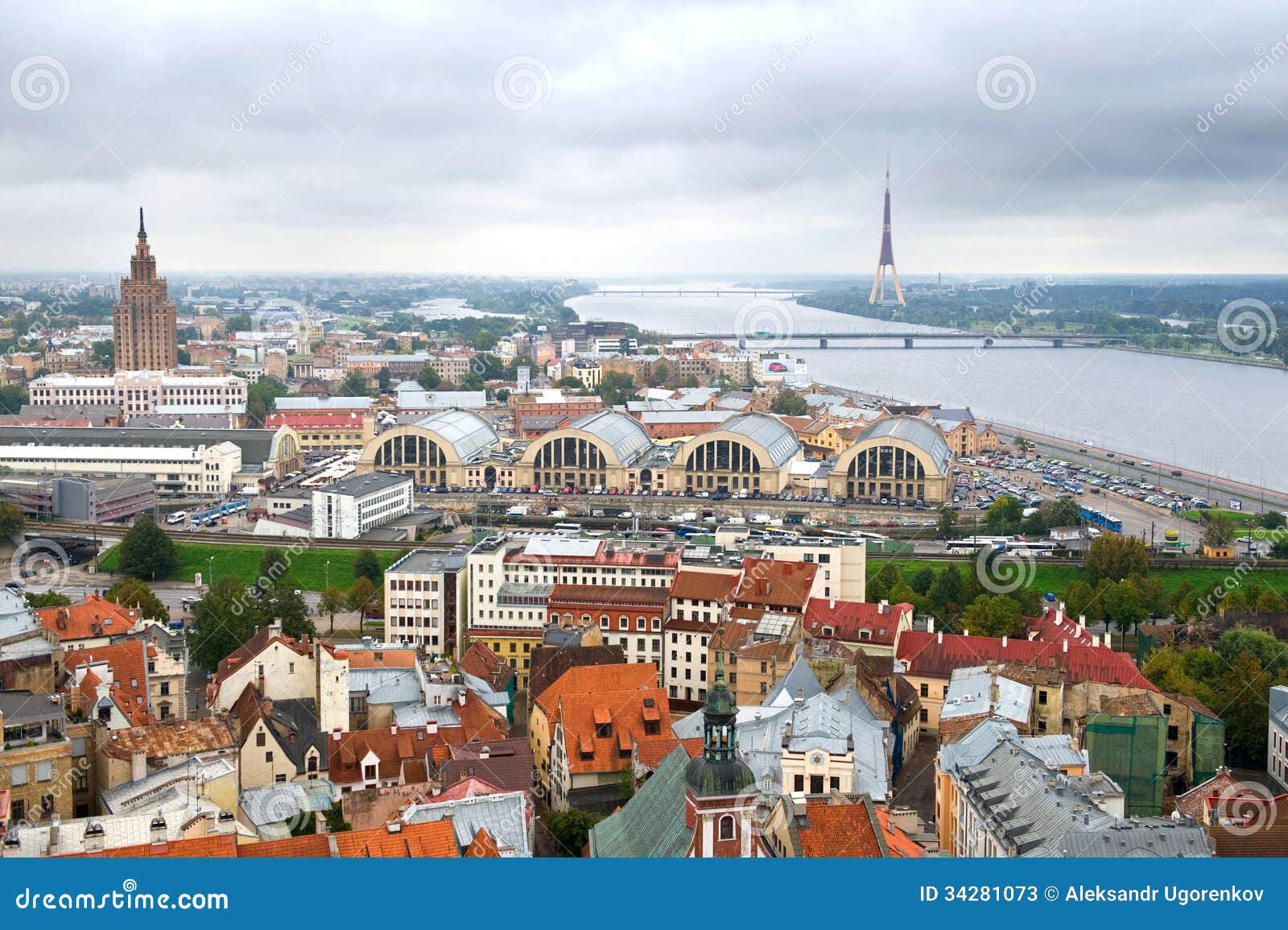 Riga center with Daugava stock image. Image of color - 34281073