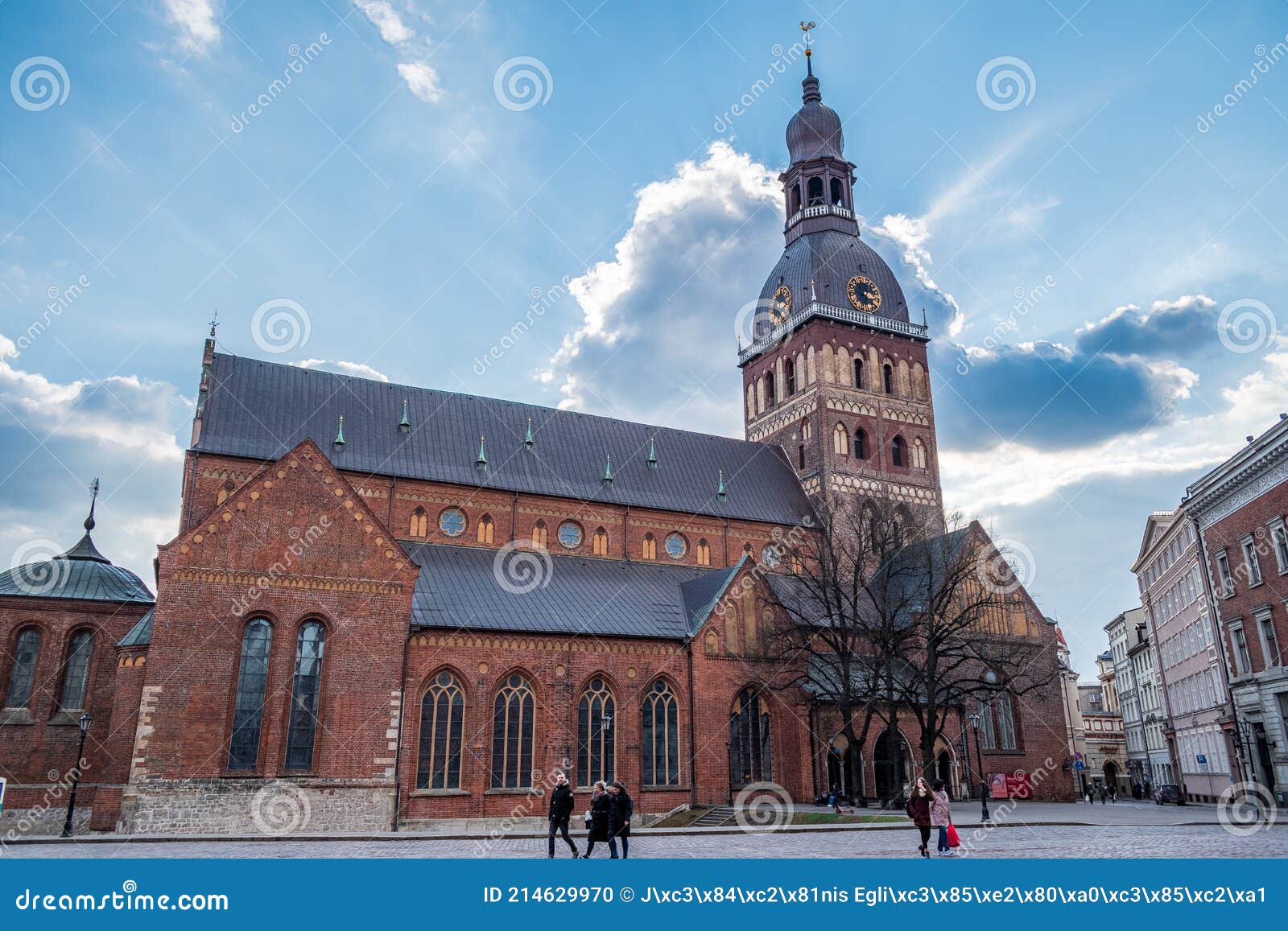 Riga Dome Cathedral and the Square Surrounding it with a Beatiful Sky ...