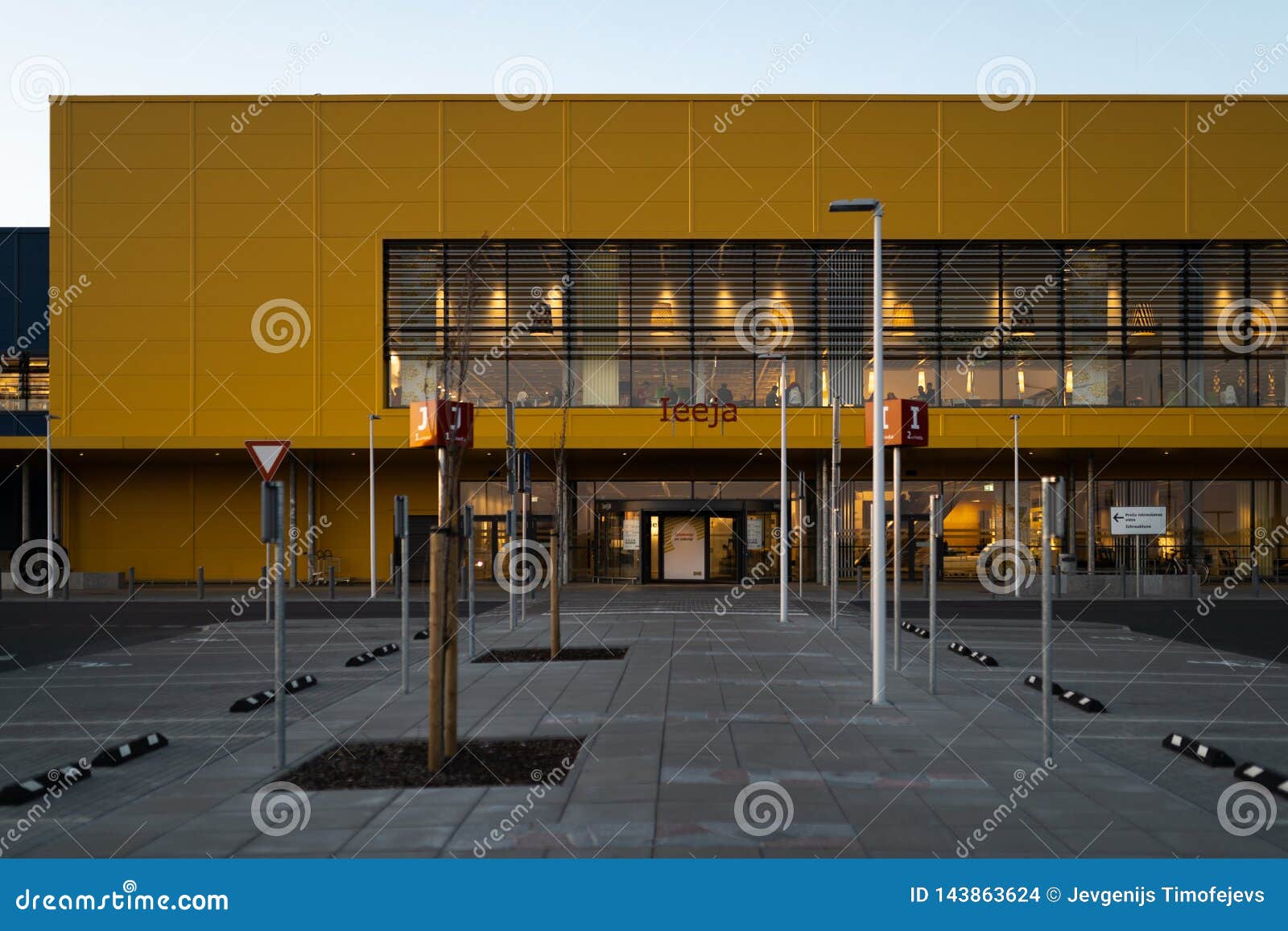RIGA, LATVIA - APRIL 3, 2019: IKEA Mall Main Entrance during Dark ... RIGA, LATVIA - APRIL 3, 2019: IKEA Mall Main Entrance during Dark ...