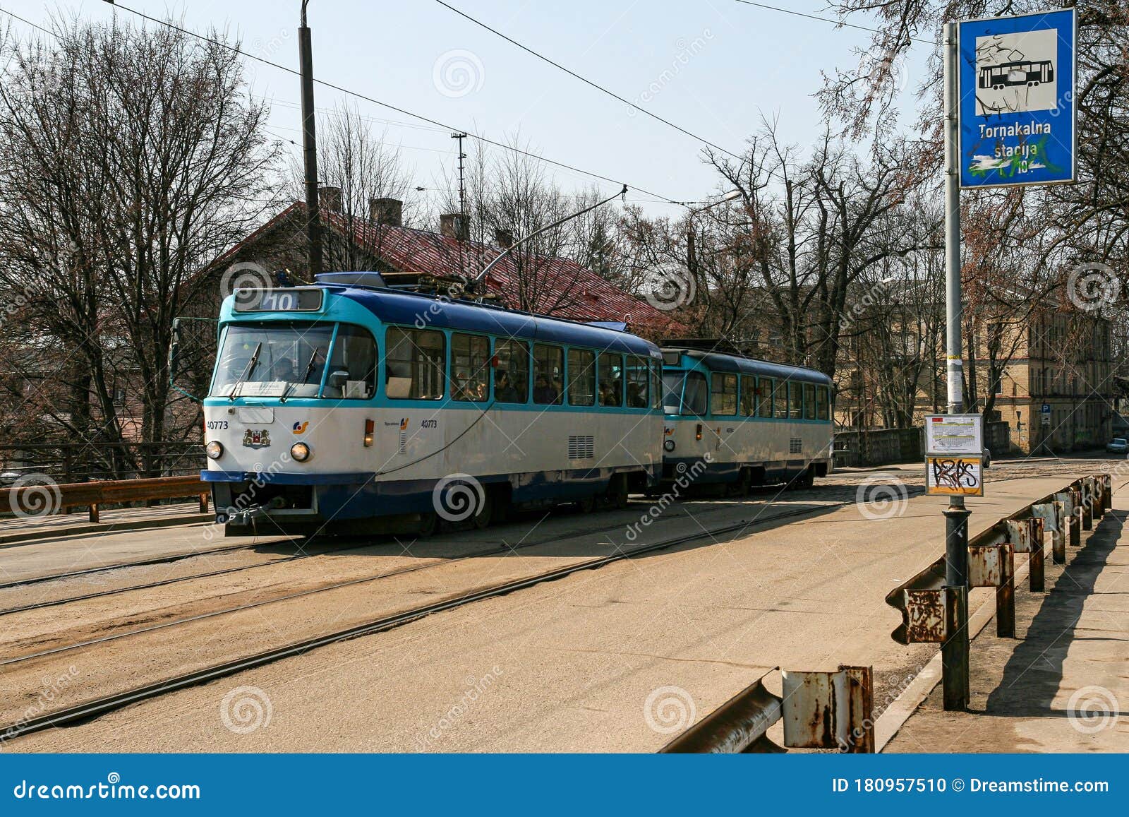 Old vintage tram in Riga editorial image. Image of transport - 180957510
