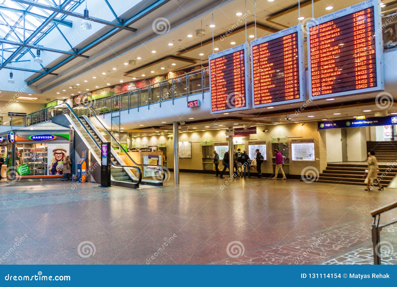 RIGA, LATVIA - AUGUST 20, 2016: Interior of Central Train Station in ...