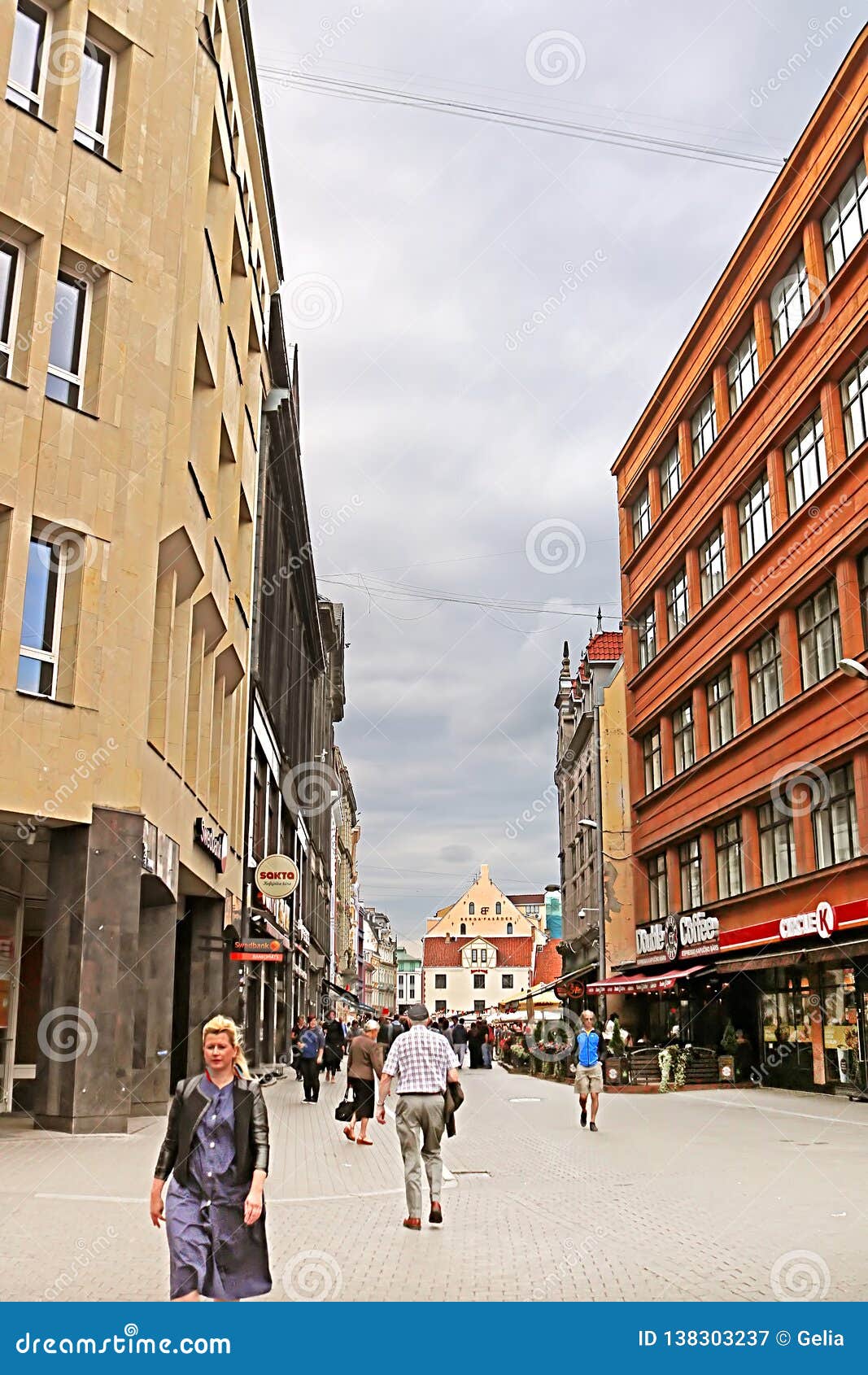 View of Kalku Street in Riga, Latvia, Baltic Countries Editorial ...