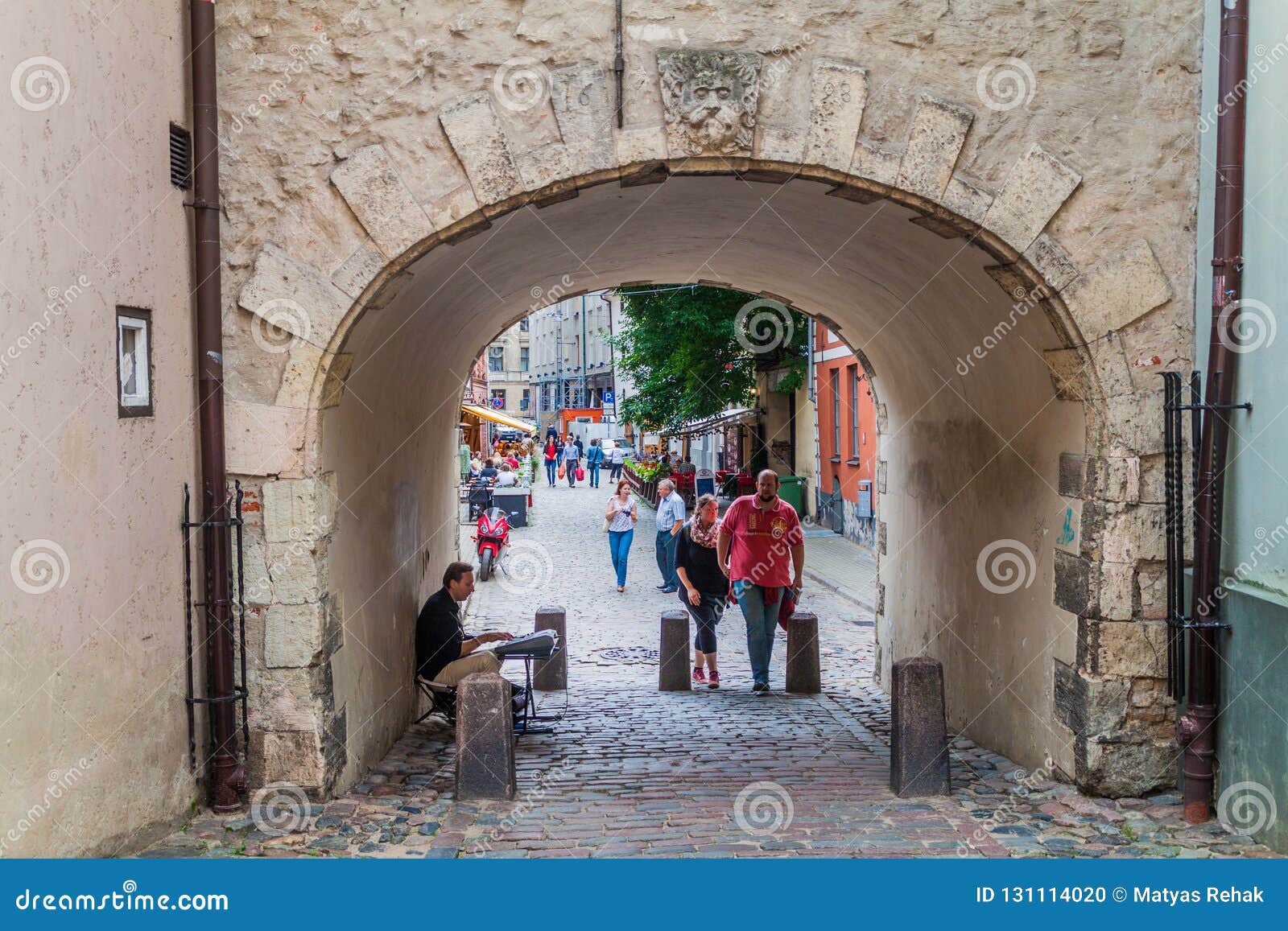 RIGA, LATVIA - AUGUST 19, 2016: View of Swedish Gate in the Center of ...